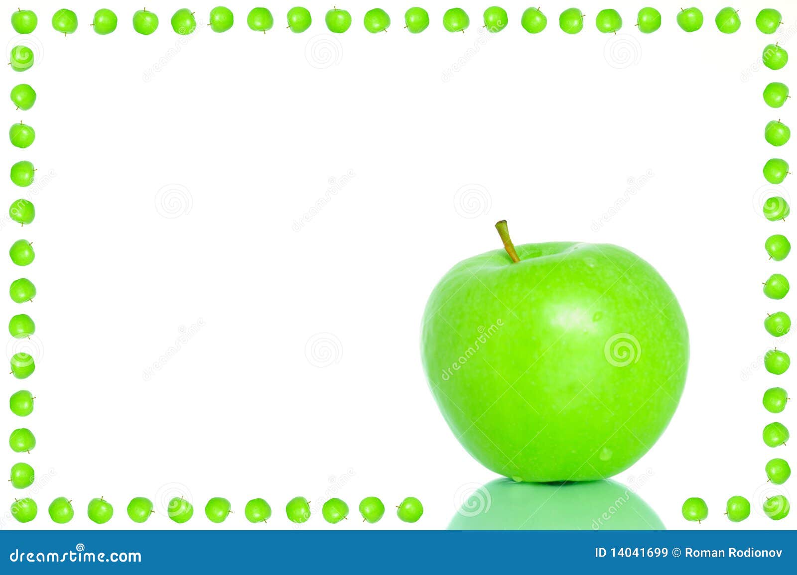 Green apple frame stock image. Image of lunch, object - 14041699