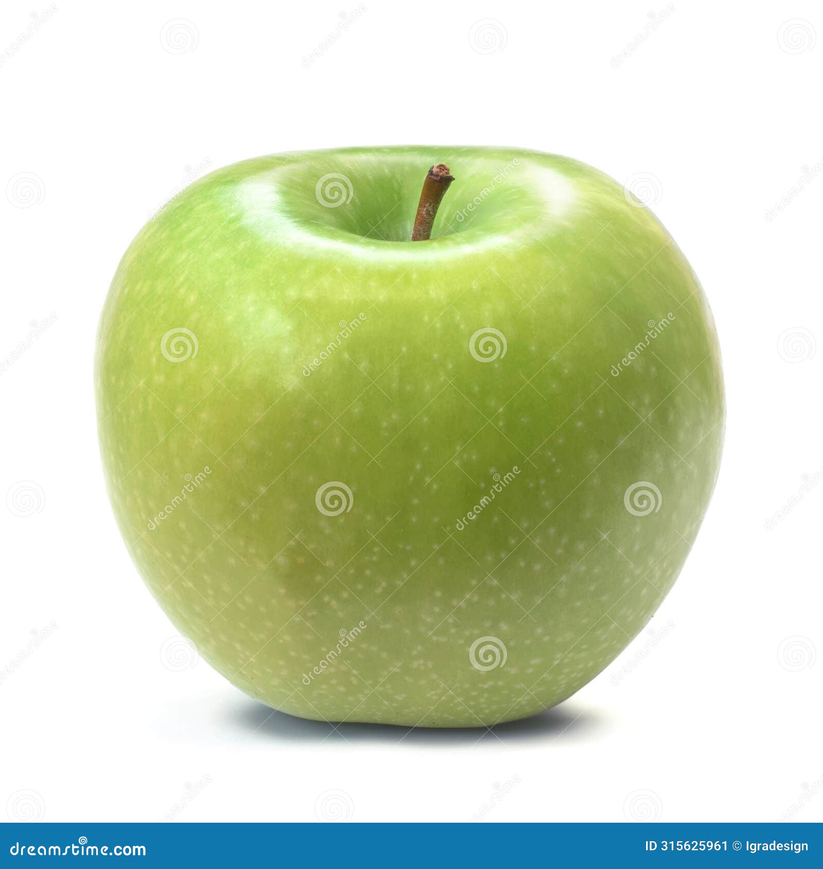 Green Apple Fruit Closed Up Isolated on White Stock Image - Image of ...