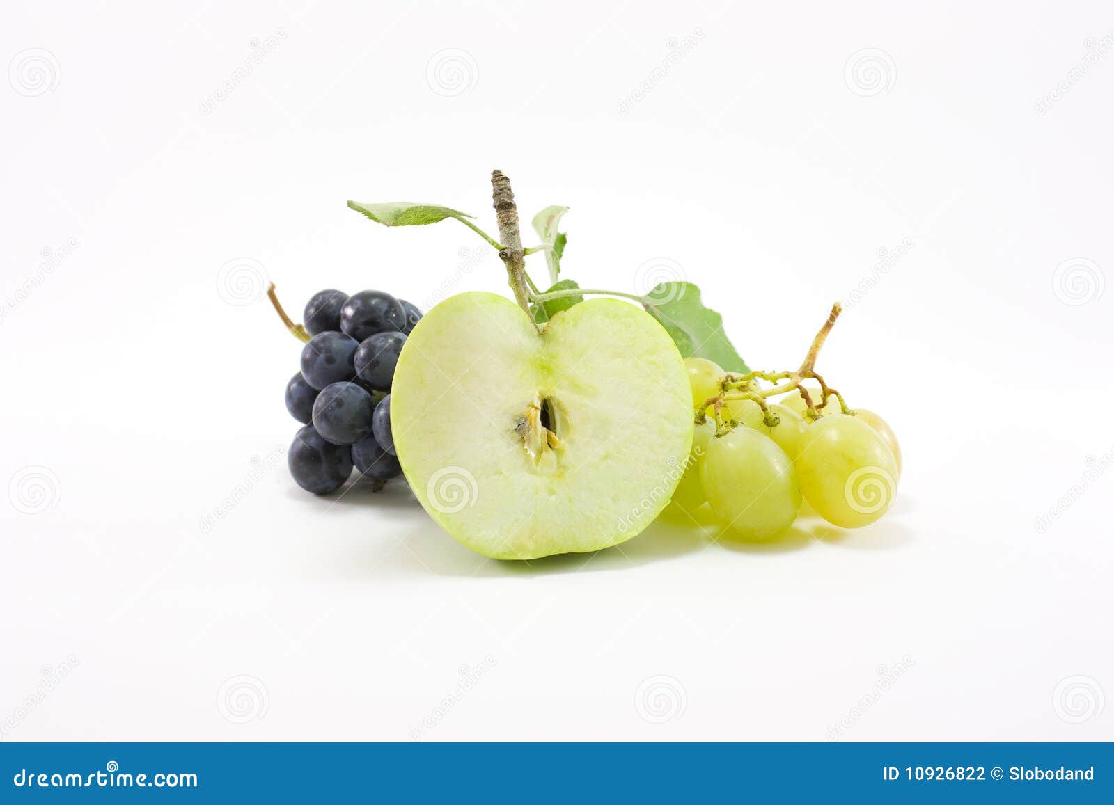 Green apple with grapes stock photo. Image of healthy - 10926822