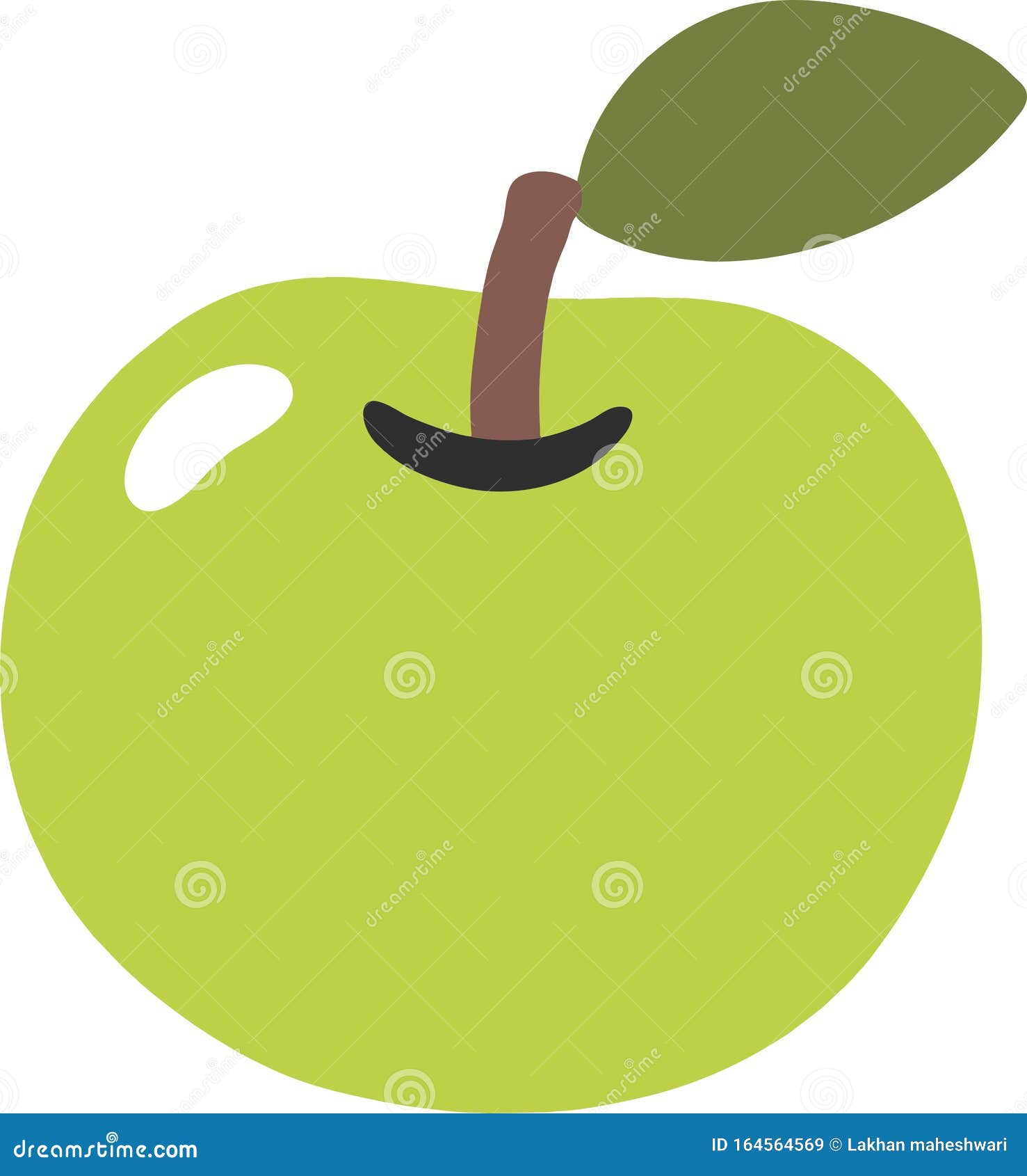 Green Apple Graphic Design Art Vector Stock Illustration - Illustration ...