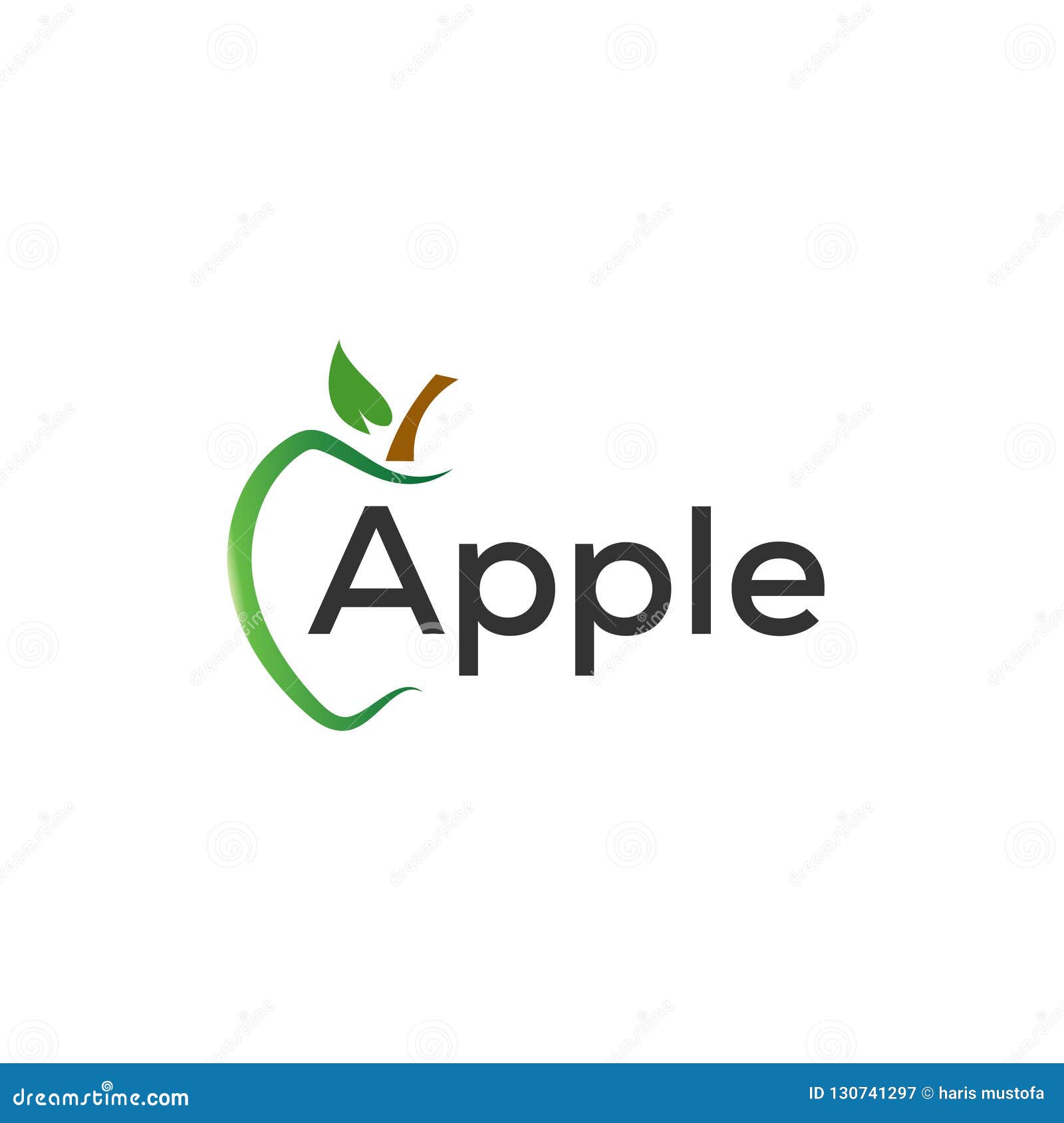 Green Apple Graphic Design Template Vector Illustration Stock Vector ...