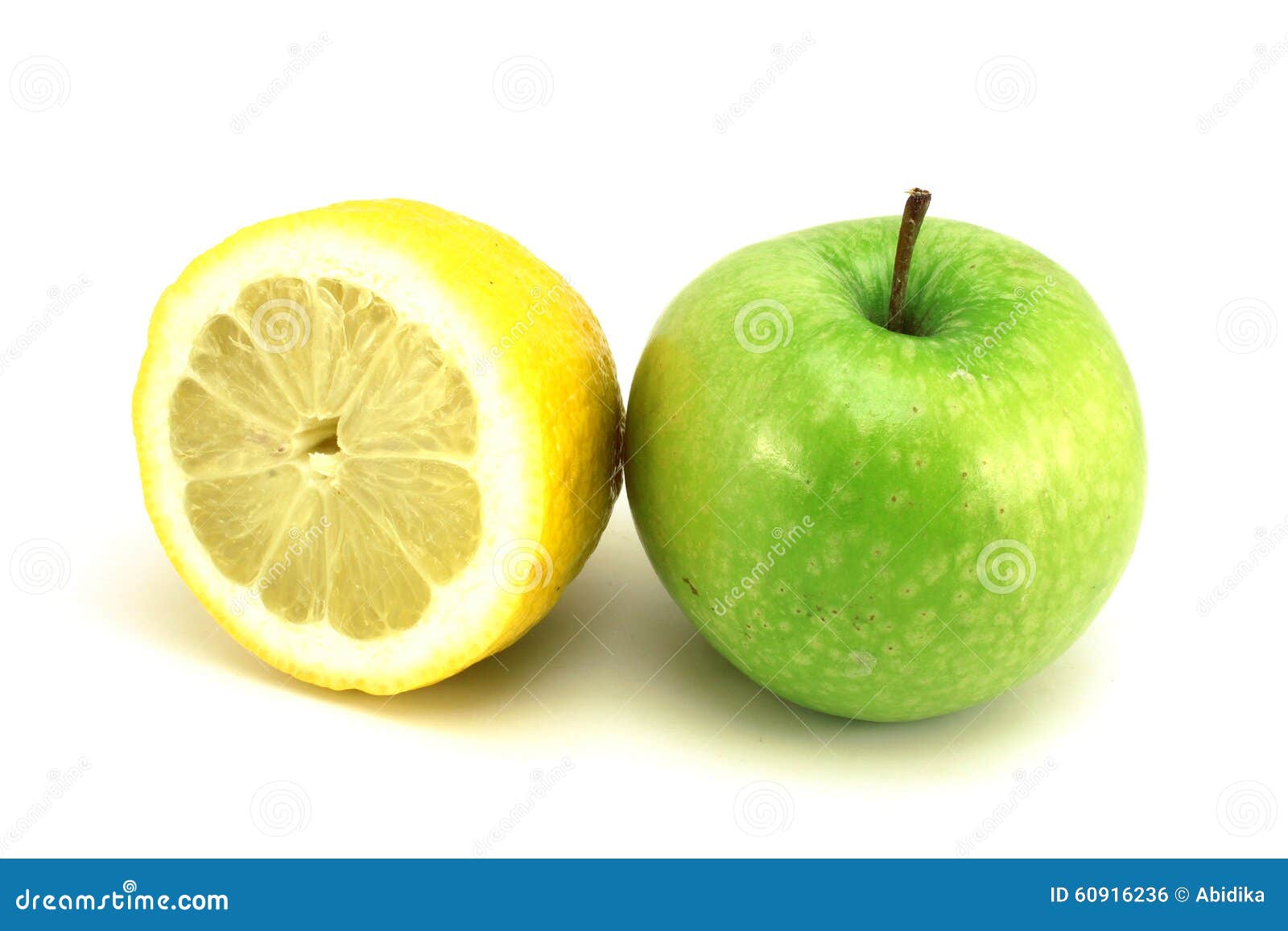 Green Apple and Half a Lemon Stock Photo - Image of freshness, multi ...