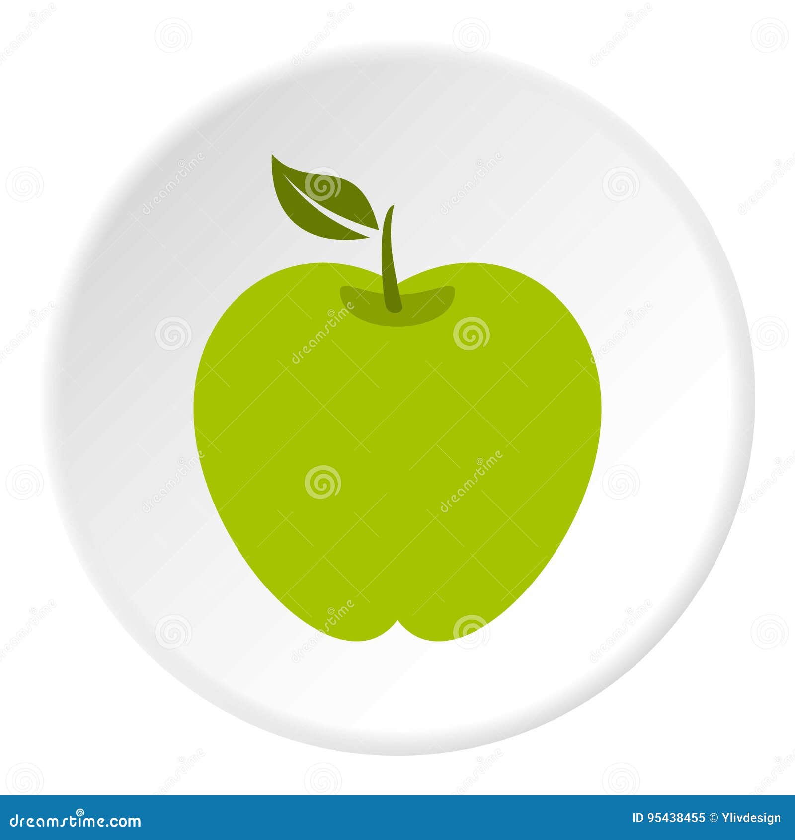 Green apple icon circle stock vector. Illustration of isolated - 95438455