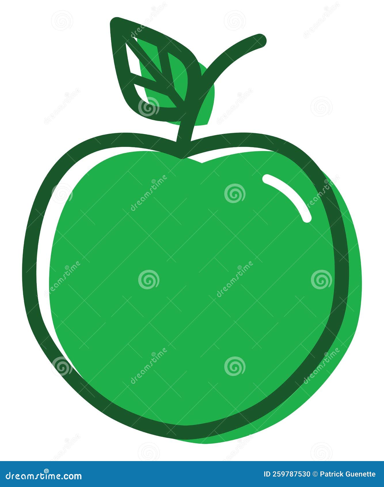 Green apple, icon icon stock vector. Illustration of vegetarian - 259787530