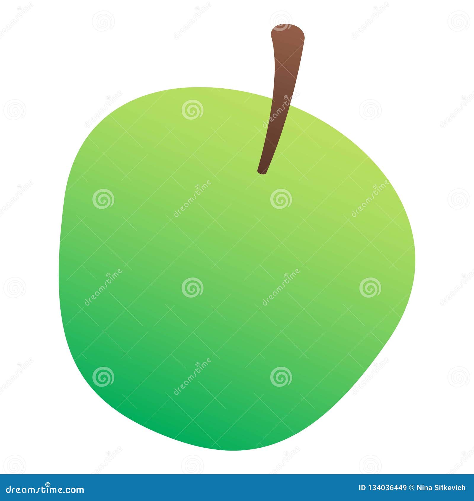 Green Apple Icon, Isometric Style Stock Vector - Illustration of health ...