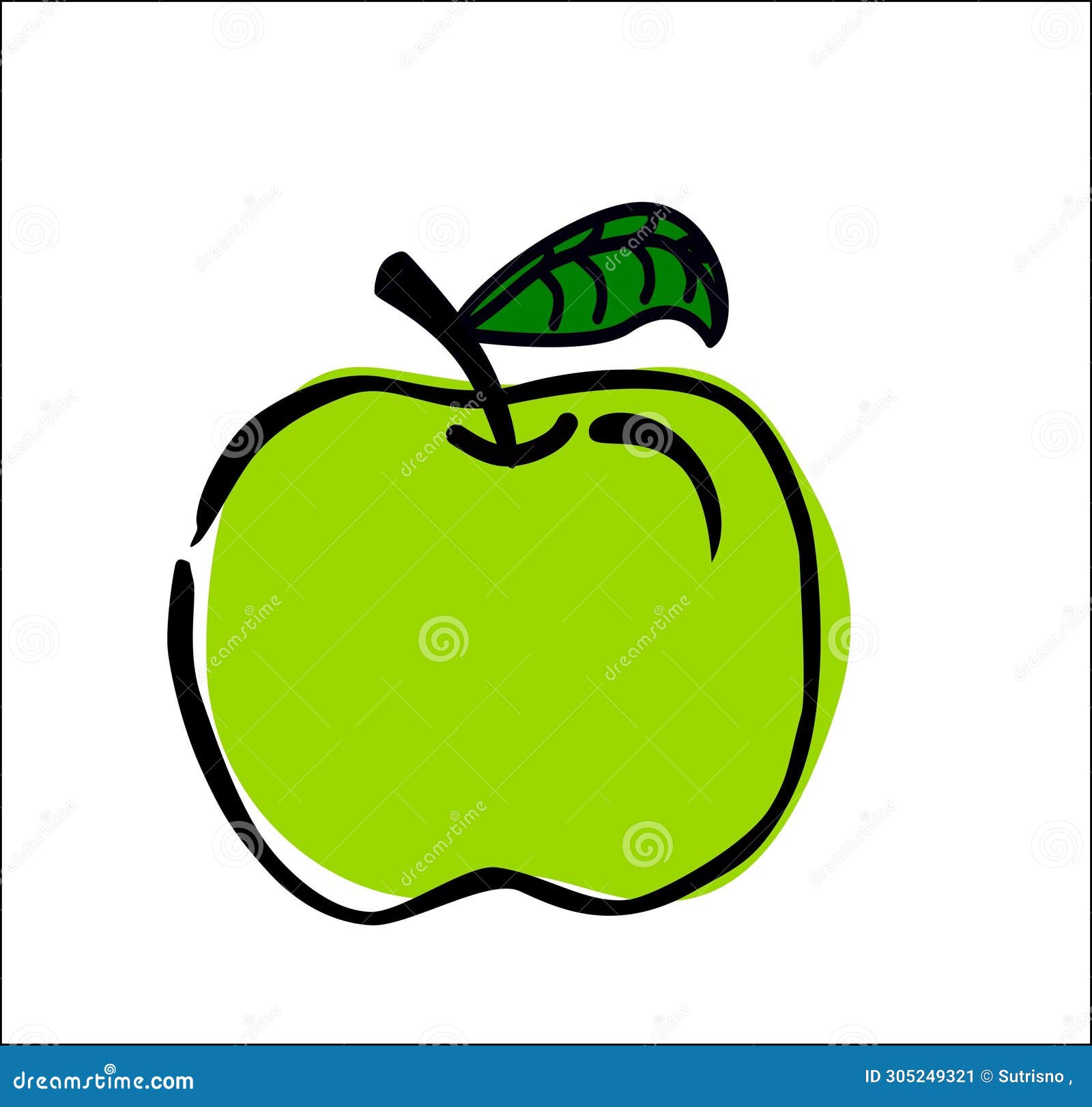 Green apple icon vector stock vector. Illustration of healthy - 305249321
