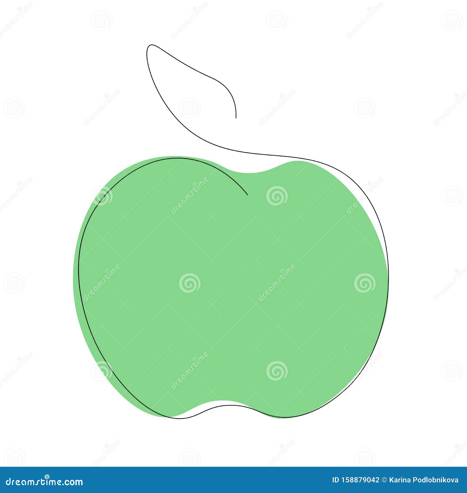 Green Apple Icon Vector Illustration Stock Vector - Illustration of ...