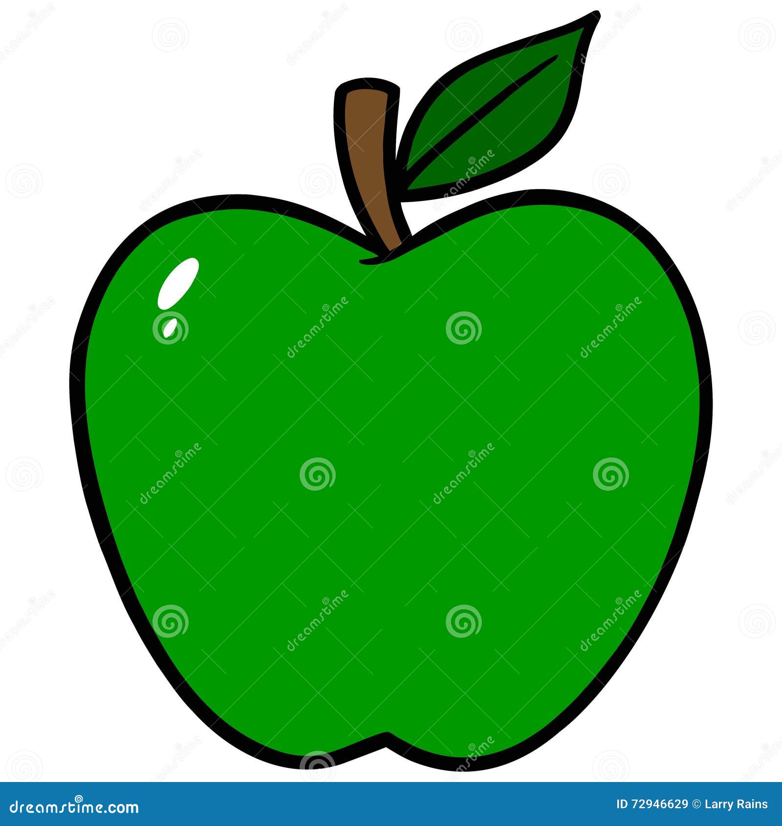 Green Apple Icon stock vector. Illustration of healthy - 72946629