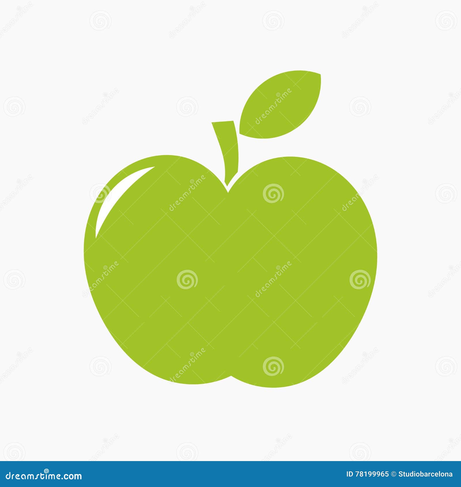 Green apple icon vector stock vector. Illustration of ripe - 78199965