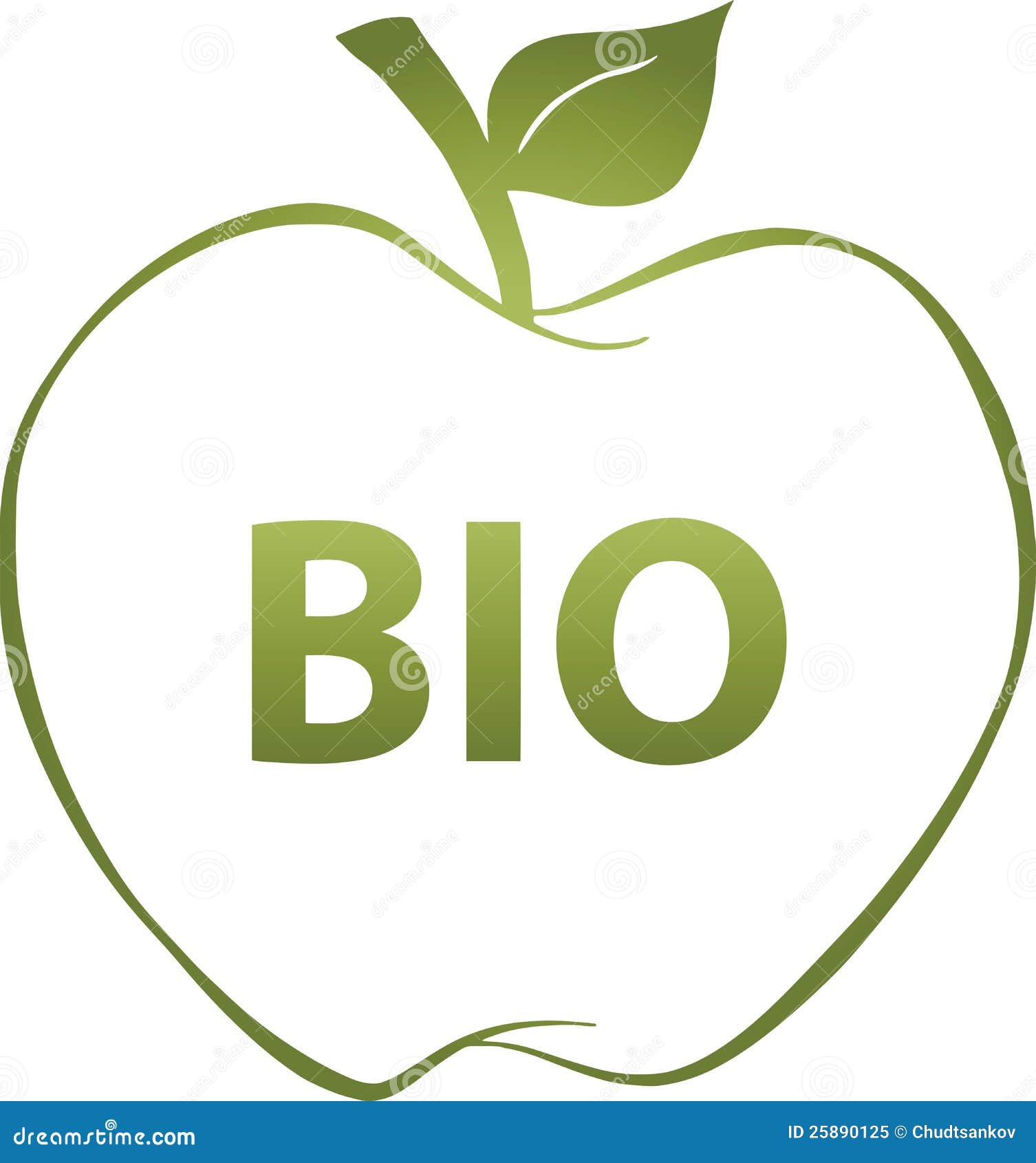 Green Apple with the Inscription Bio Stock Vector - Illustration of ...