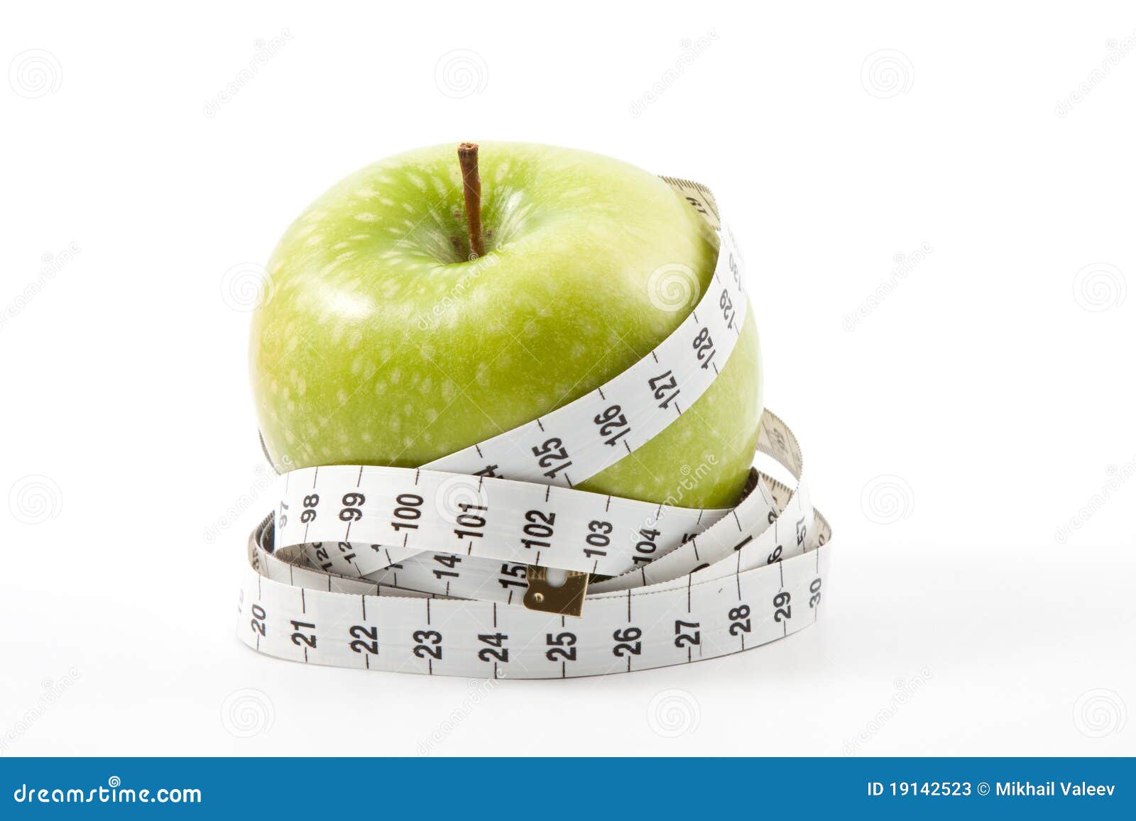Green Apple and Measuring Tape Stock Image - Image of tailor, measure ...