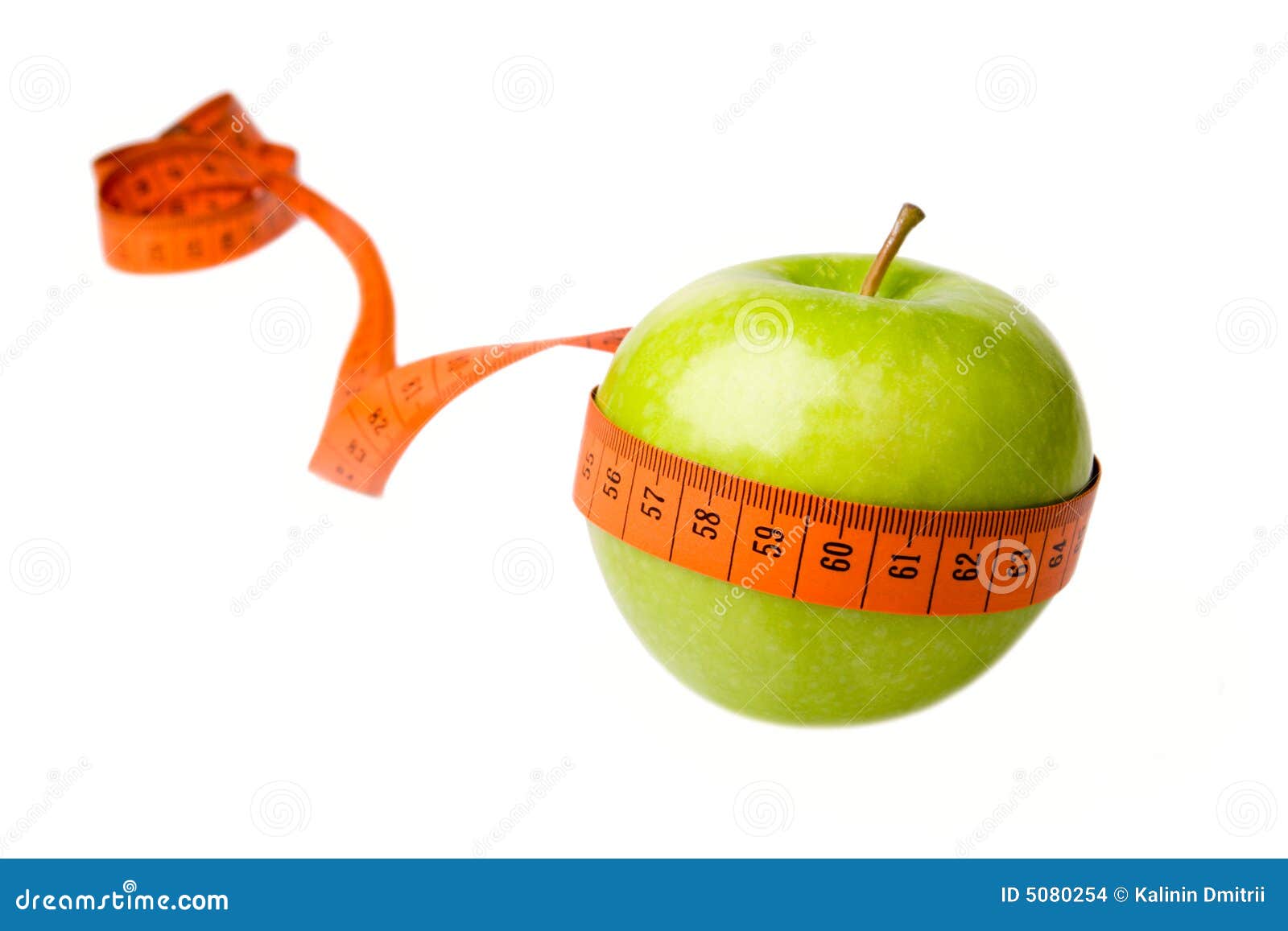 Green Apple and Measuring Tape Stock Photo - Image of measure, concepts ...