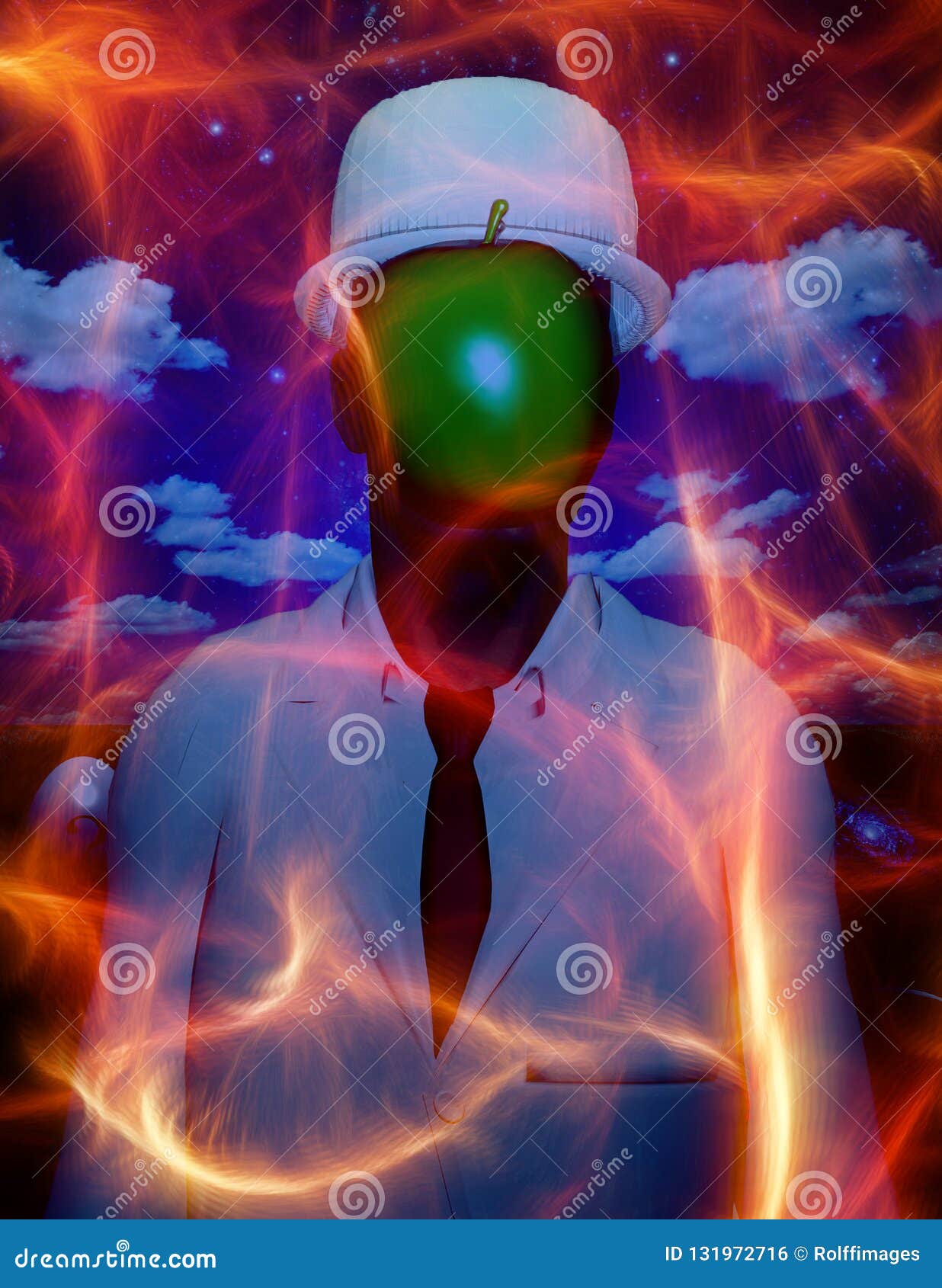 Green apple. Metaphor stock illustration. Illustration of abstract ...