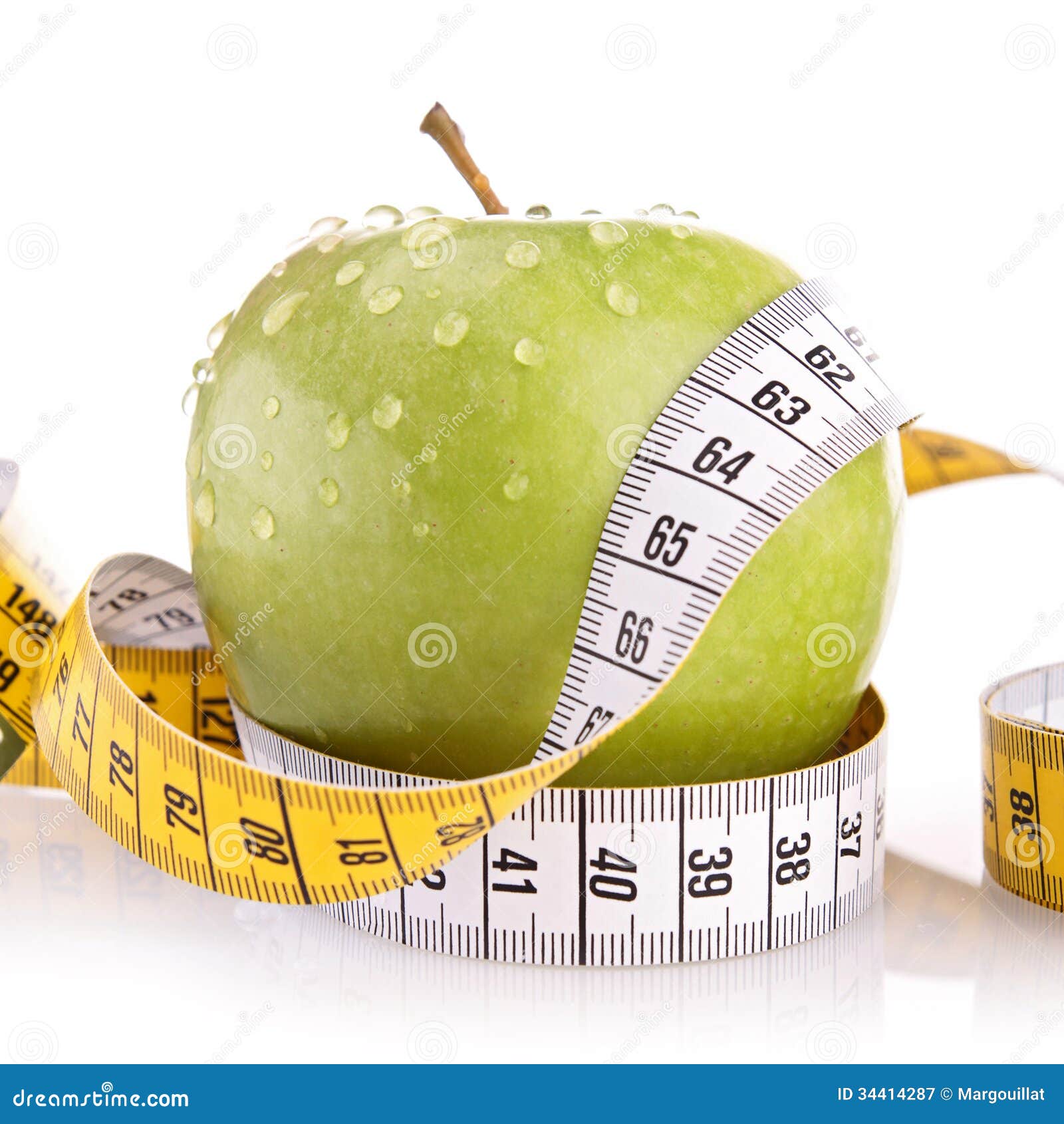 Green apple and meter stock image. Image of isolated - 34414287