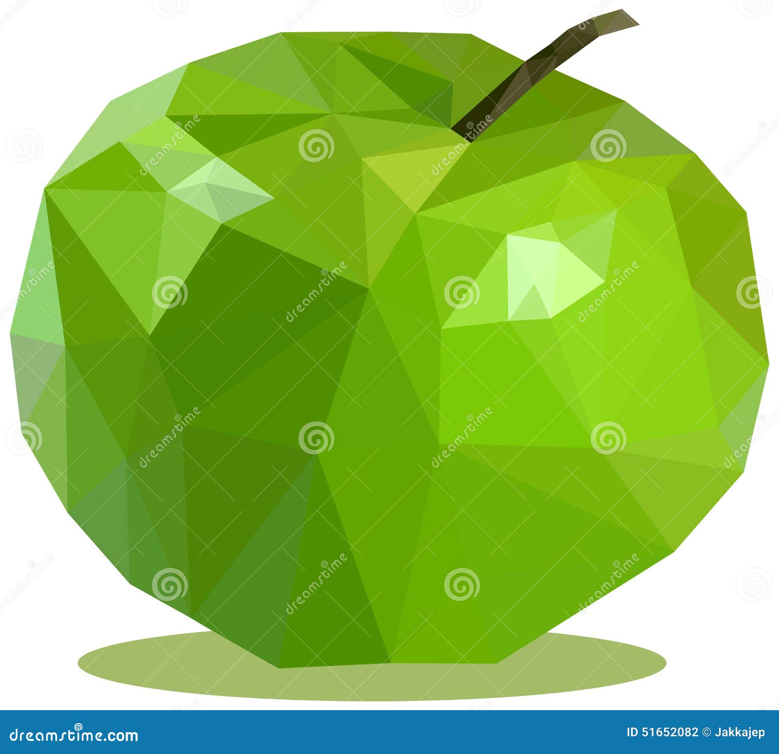 Green apple polygon stock illustration. Illustration of illustrator ...
