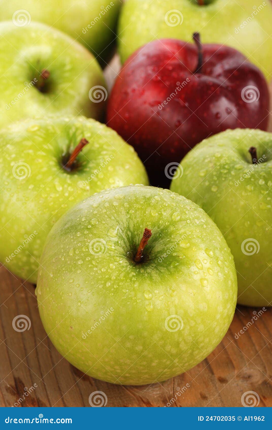 Green apple with red apple stock image. Image of freshness - 24702035