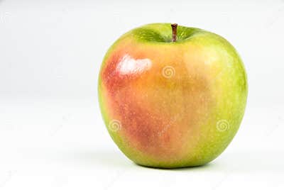 Green apple with red cheek stock image. Image of healthy - 16642865