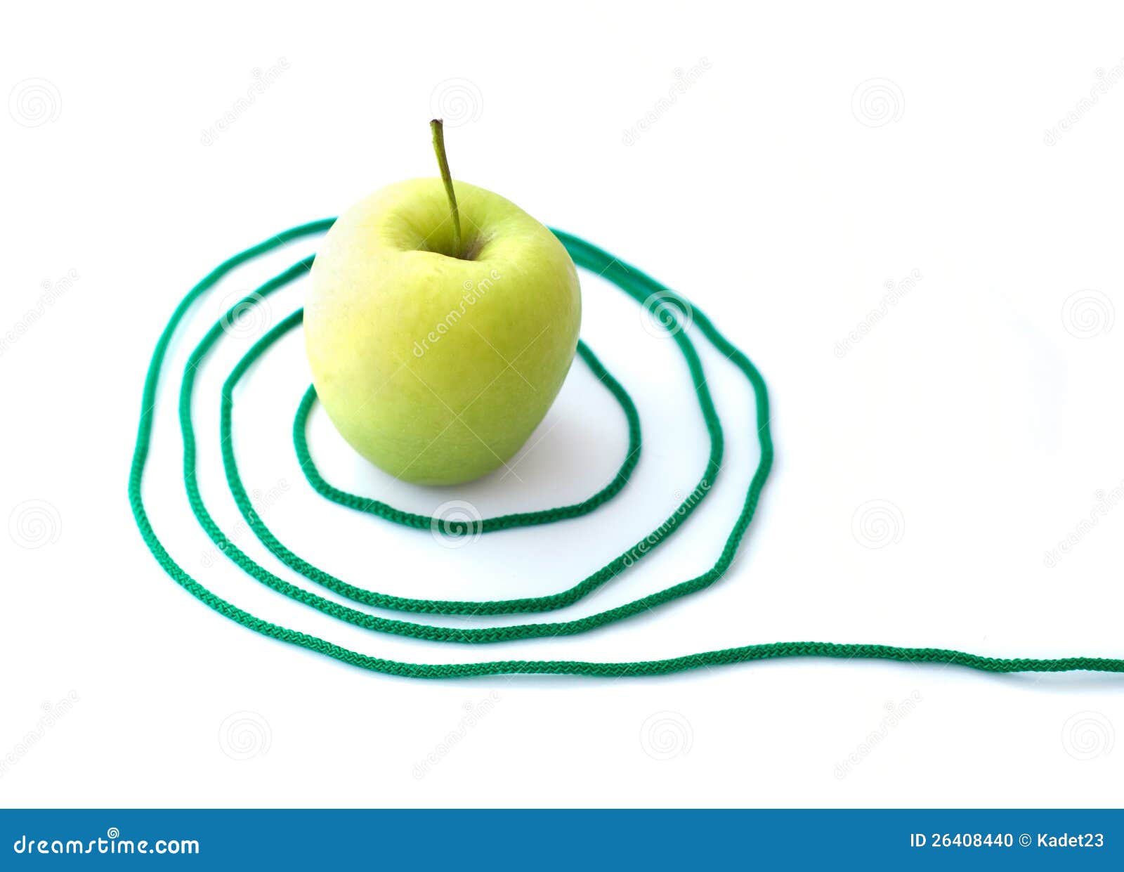 Green apple with a rope stock photo. Image of fruit, food - 26408440