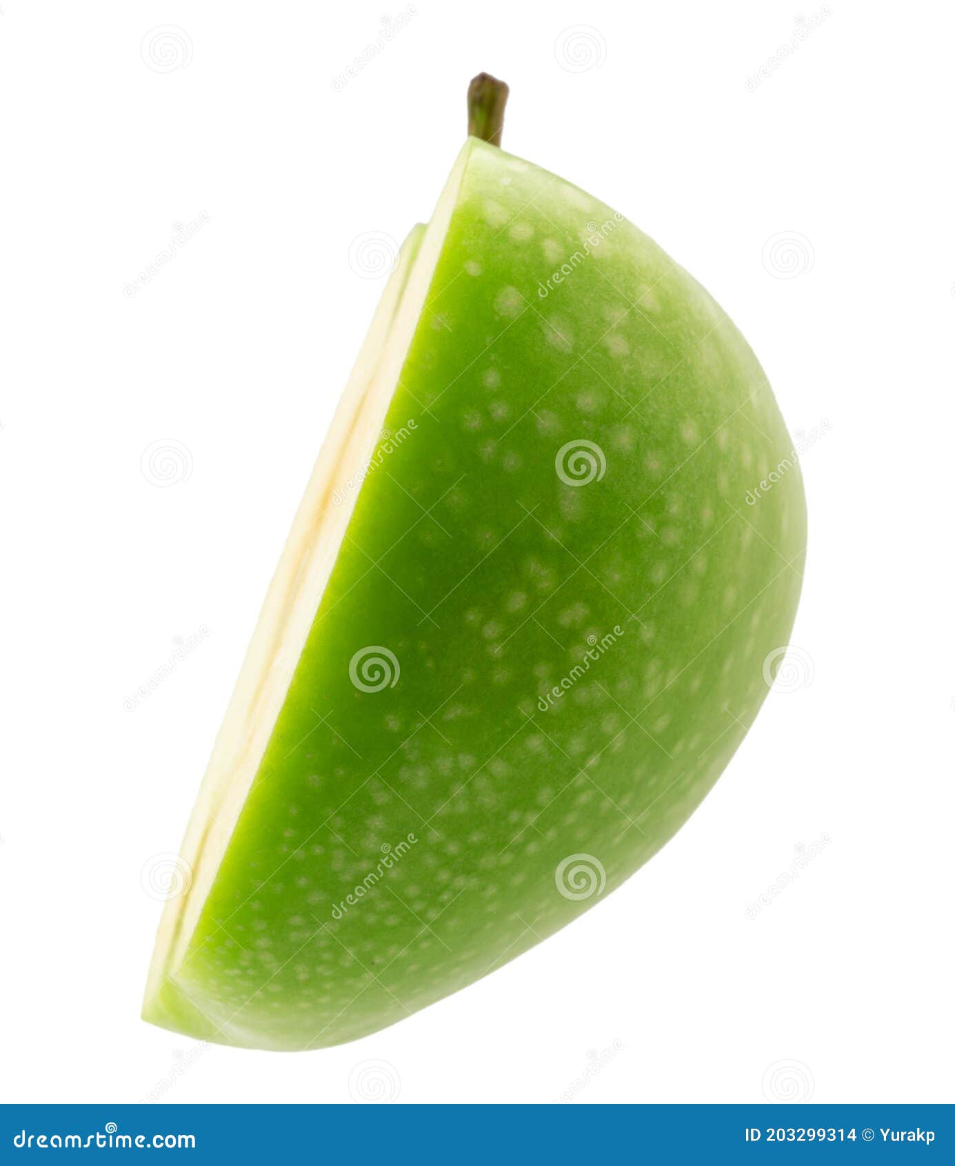 Green Apple Slice Isolated on a White Background Stock Photo - Image of ...