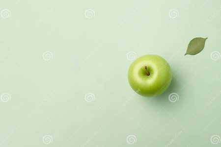 Green Apple on a Solid Background, Generative AI Stock Illustration ...
