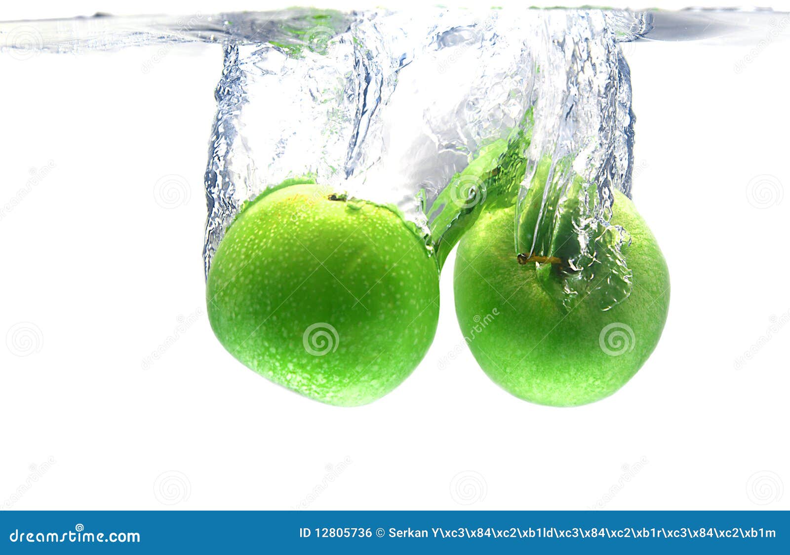 Green Apple Splash Over White Stock Photo - Image of drink, apple: 12805736