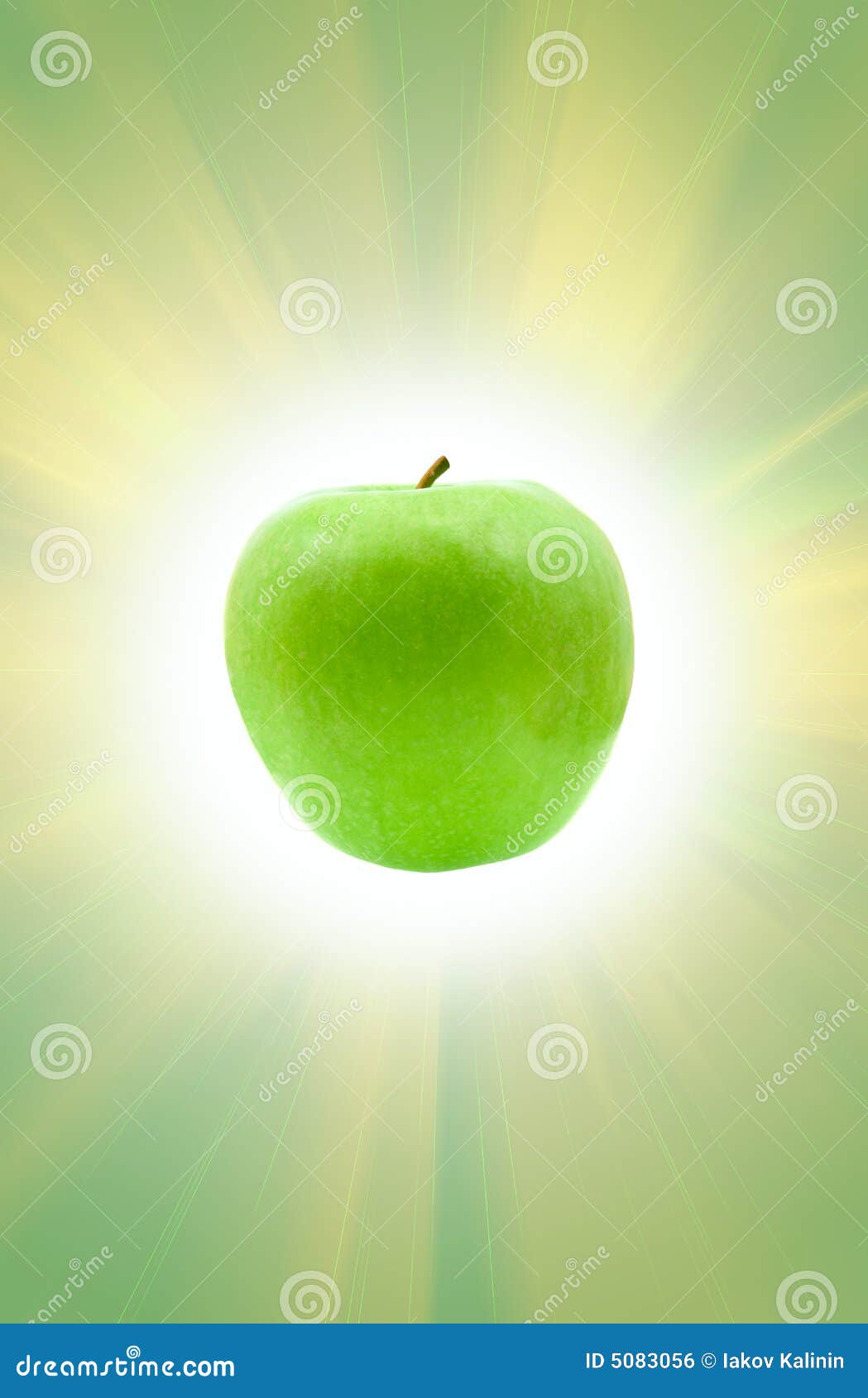 Green apple and sun stock photo. Image of healthy, fruit - 5083056