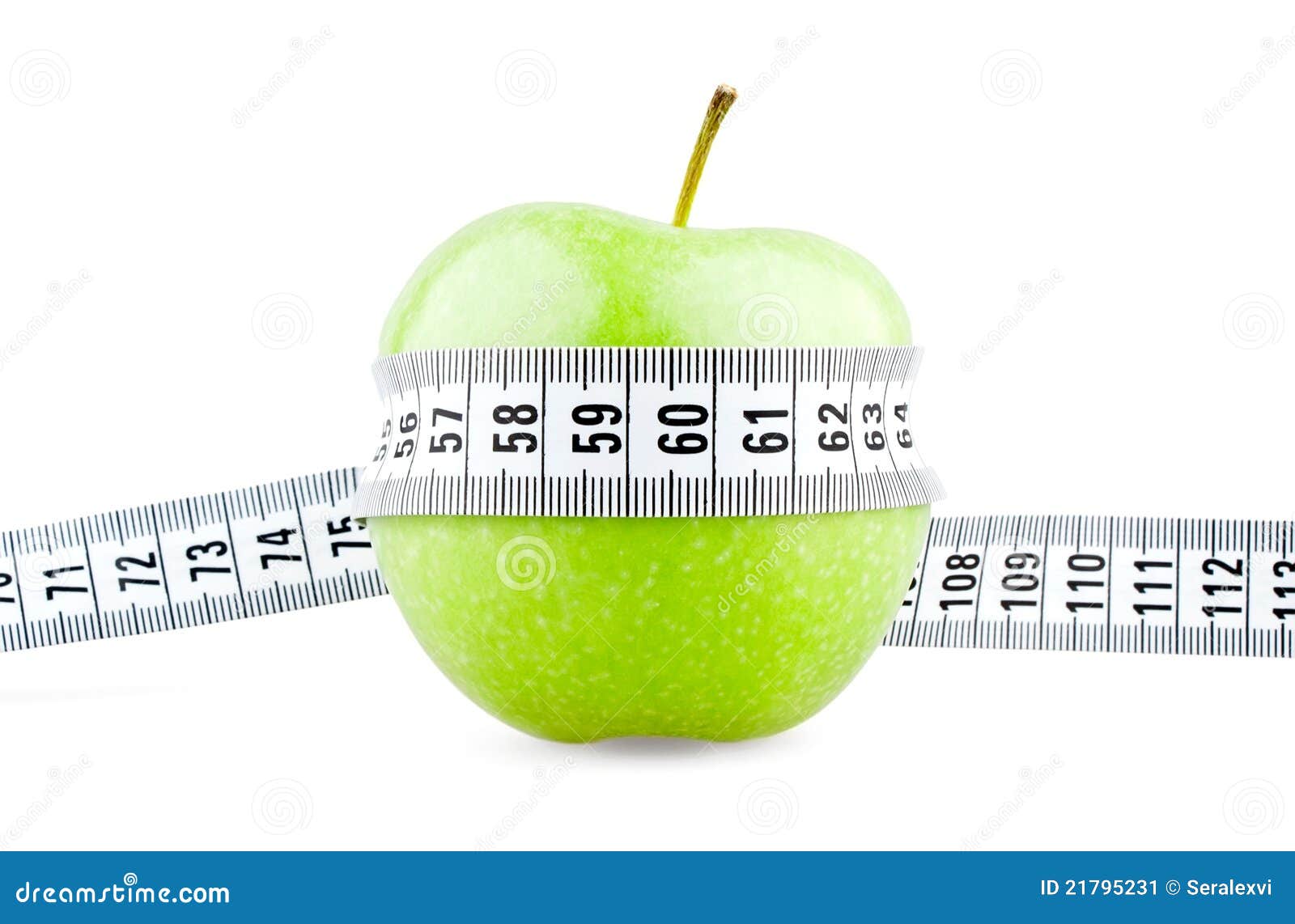 Green Apple Tied with Meter Stock Image - Image of size, ripe: 21795231