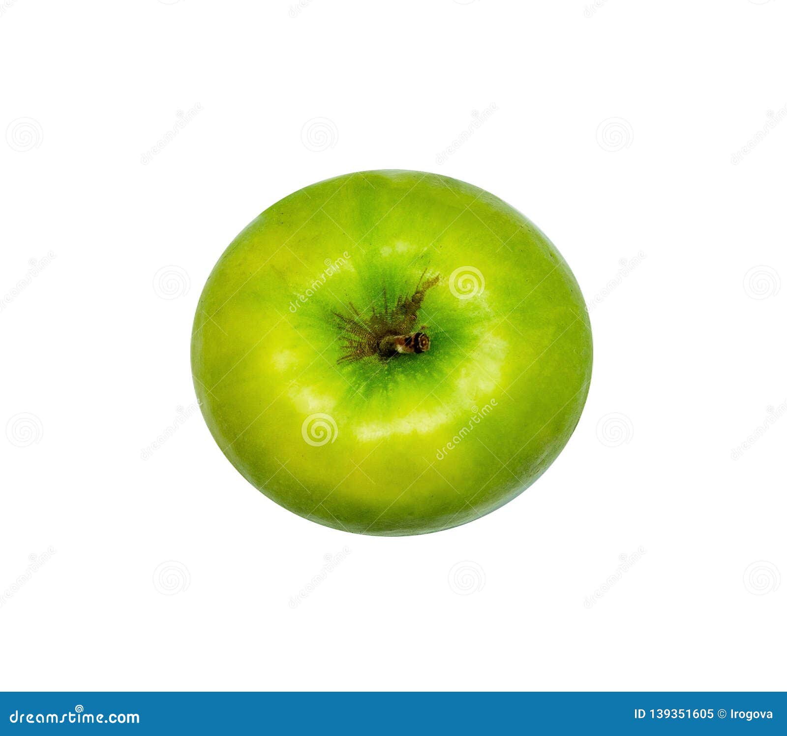 Green Apple Top View. Isolated Stock Image - Image of refreshing ...