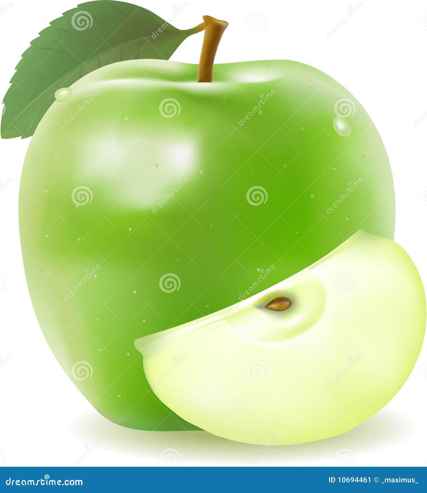 Green apple vector stock vector. Illustration of design - 10694461