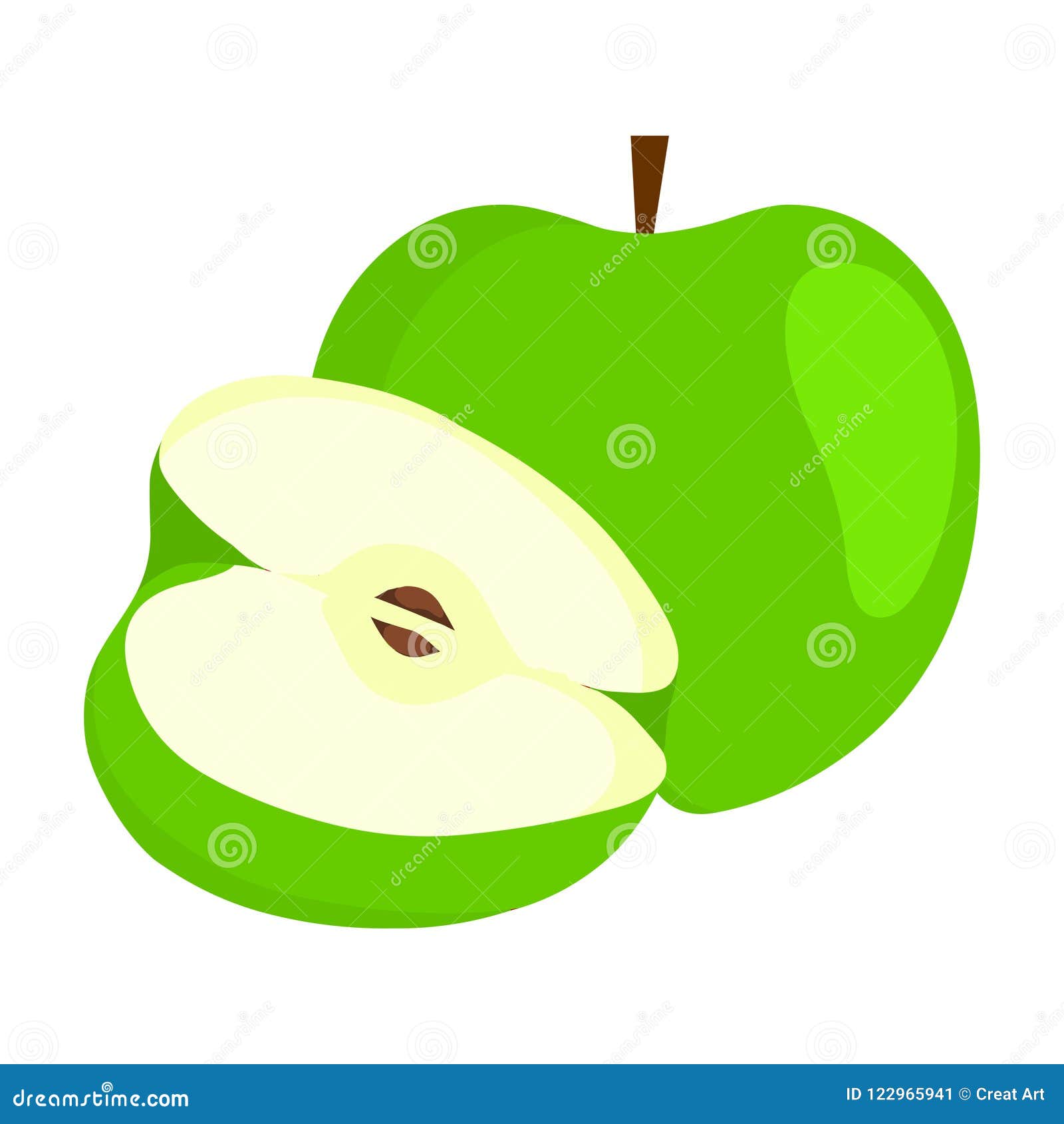 Green Apple Vector Fresh Apple Illustration Stock Vector - Illustration ...