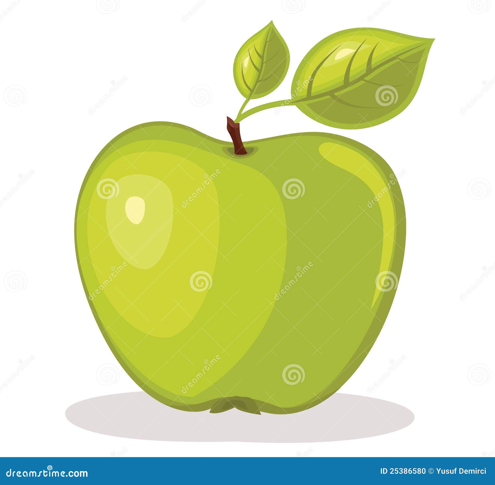 Green Apple Vector Illustration Stock Vector - Illustration of natural ...