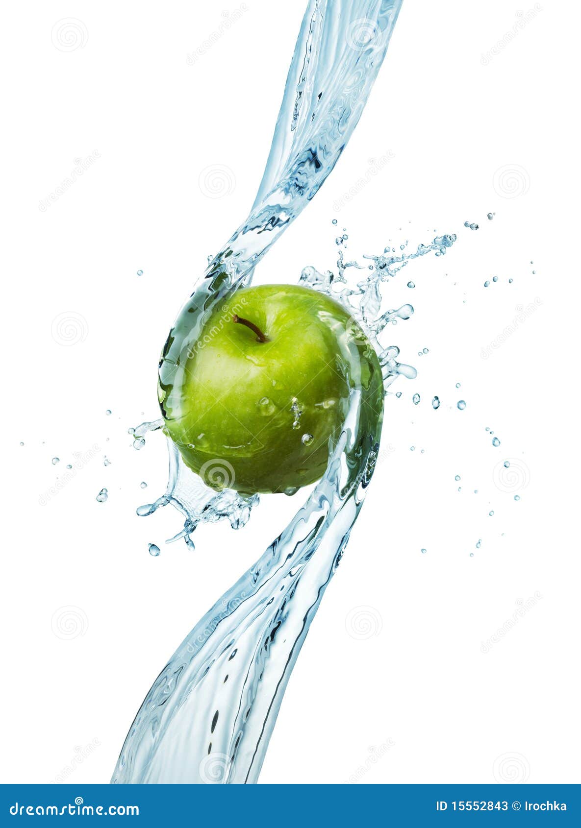 Green apple in water stock image. Image of nature, ingredient - 15552843