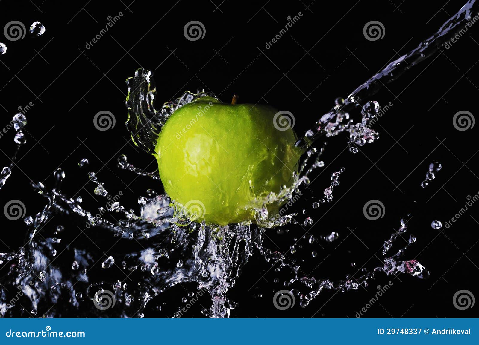 Green Apple and Water Splash Stock Image - Image of healthy, clean ...