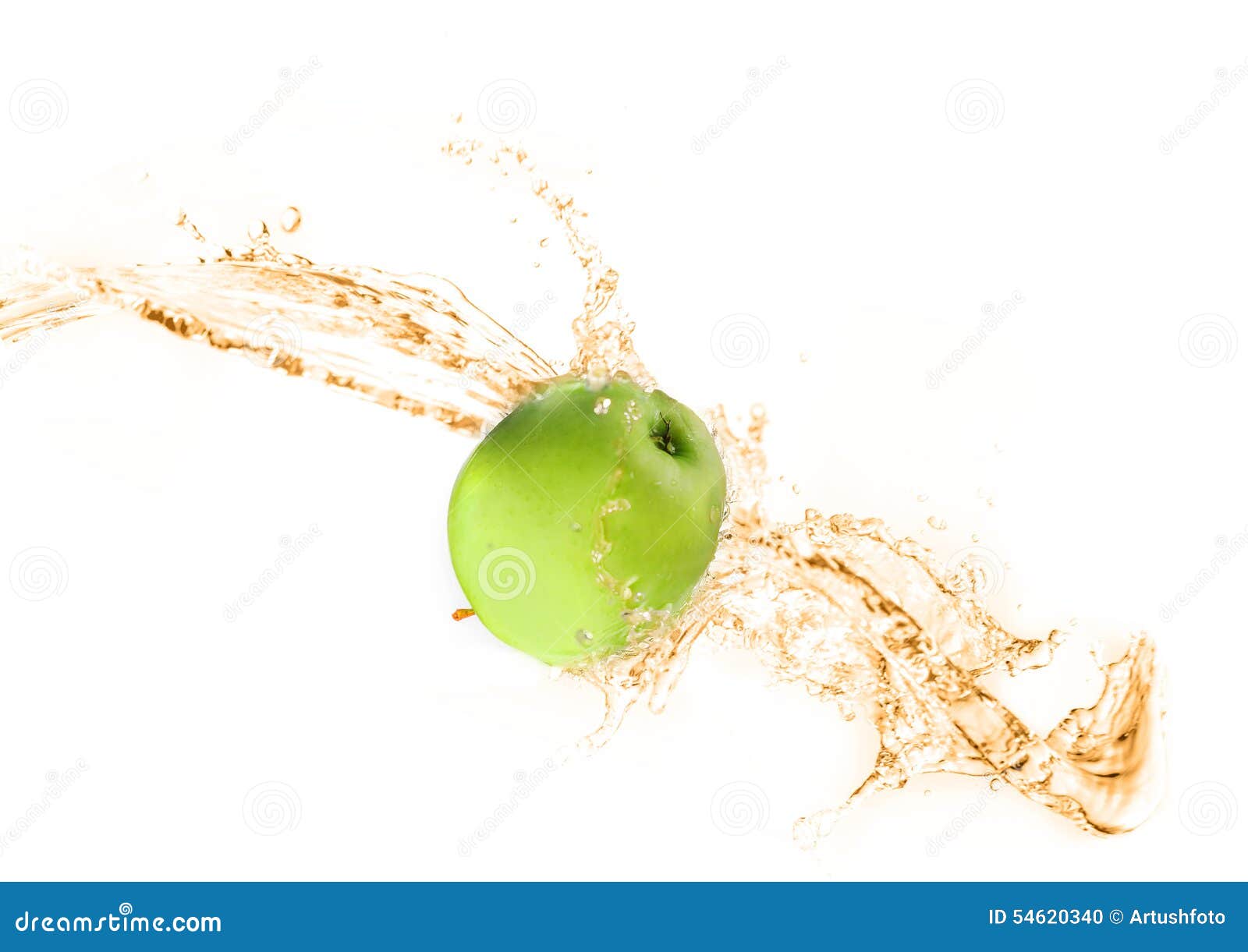 Green Apple with Water Splash, Isolated Stock Photo - Image of health ...