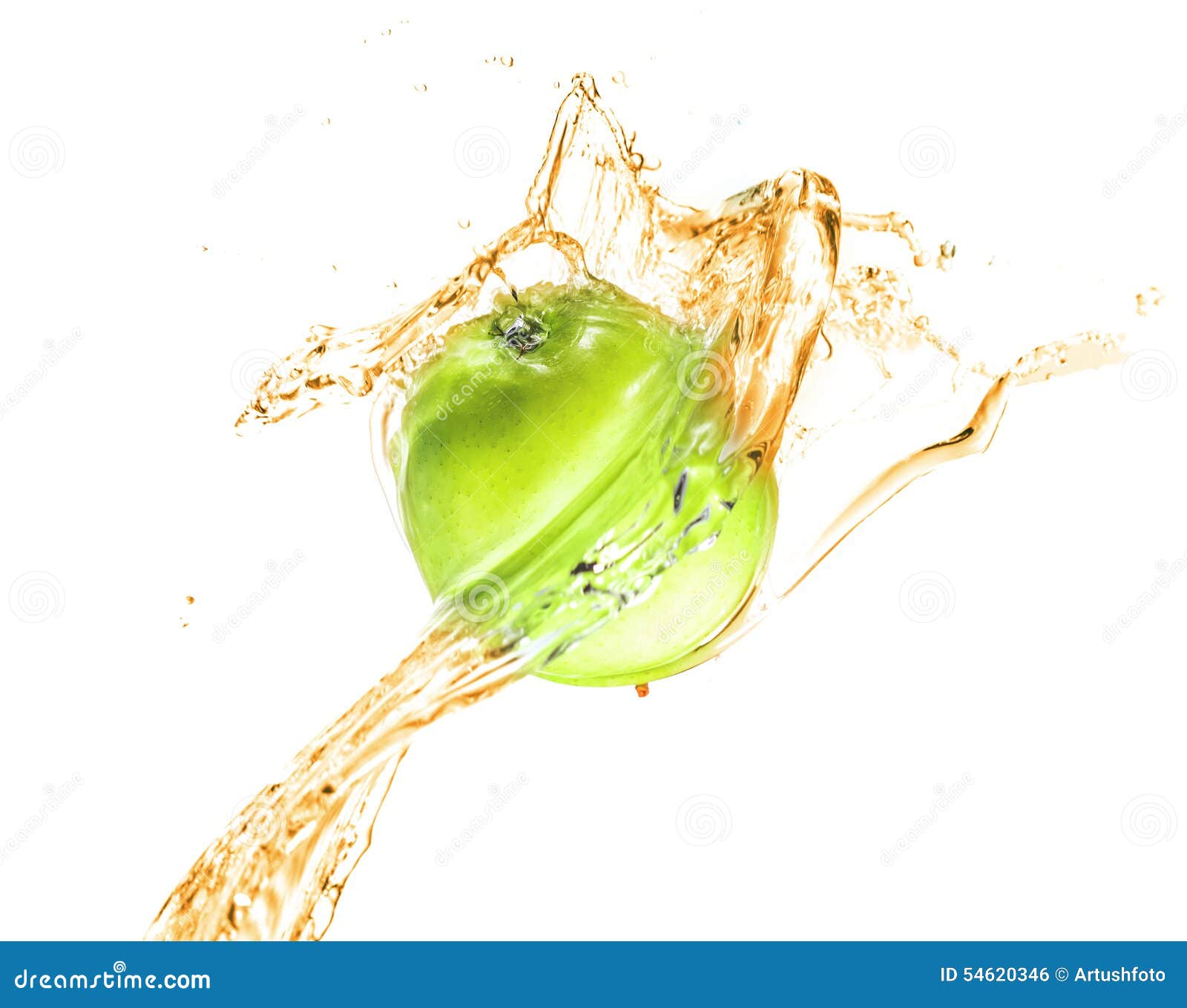 Green Apple With Water Splash, Isolated Stock Photo - Image: 54620346