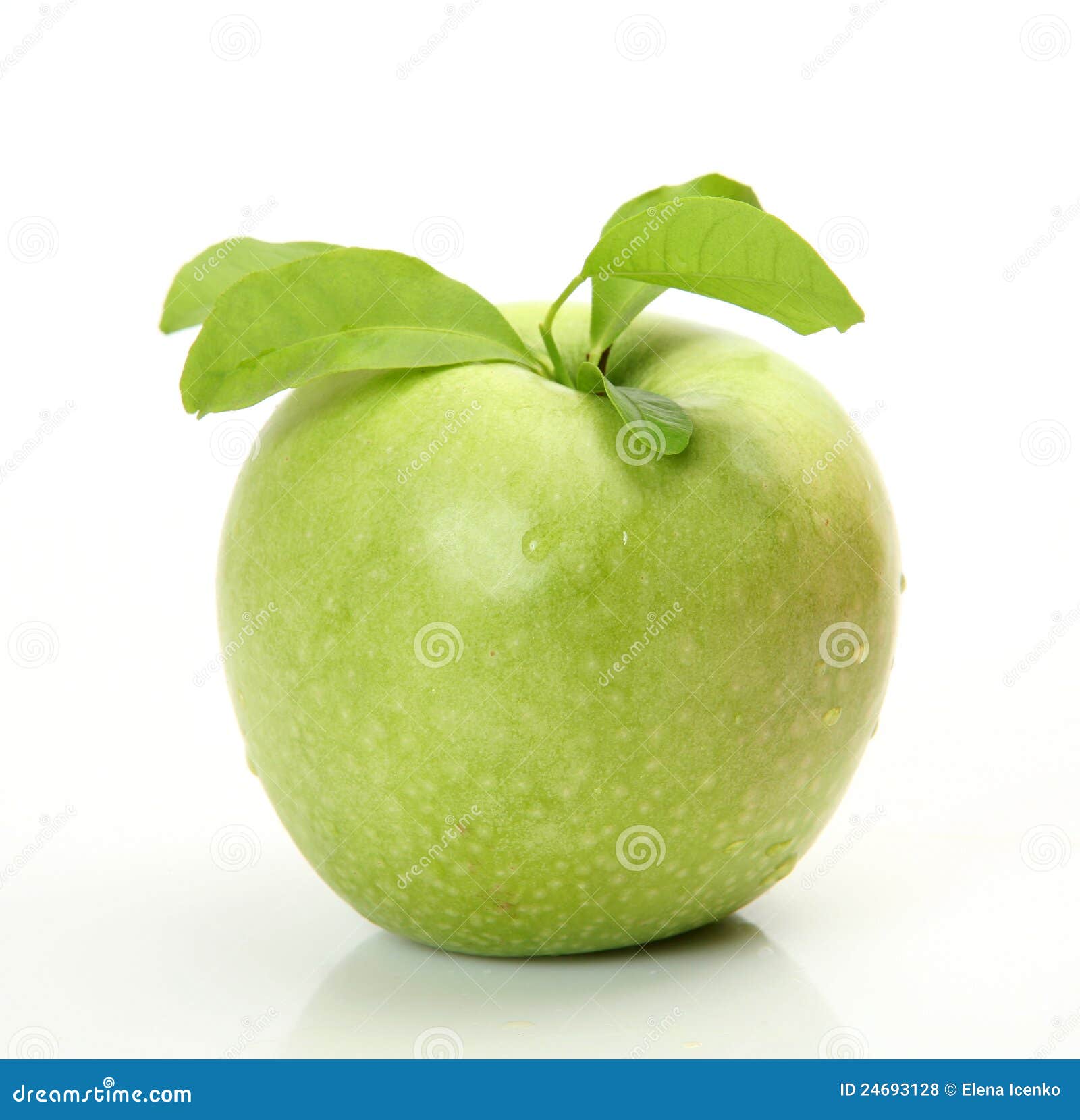 Green Apple on a White Background Stock Photo - Image of vegetarian ...