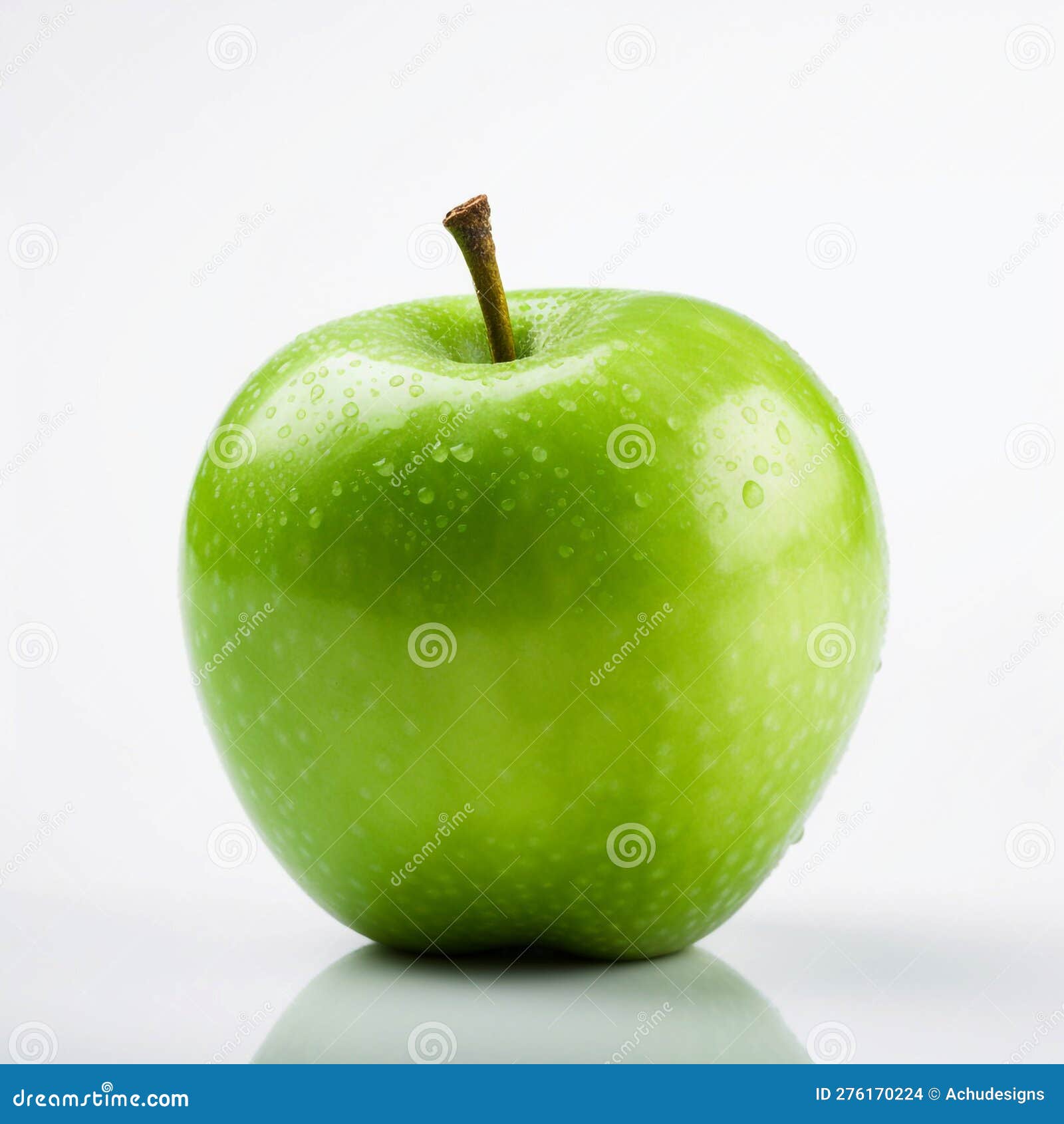 Green Apple on White Background Stock Photo - Image of citrus, flower ...