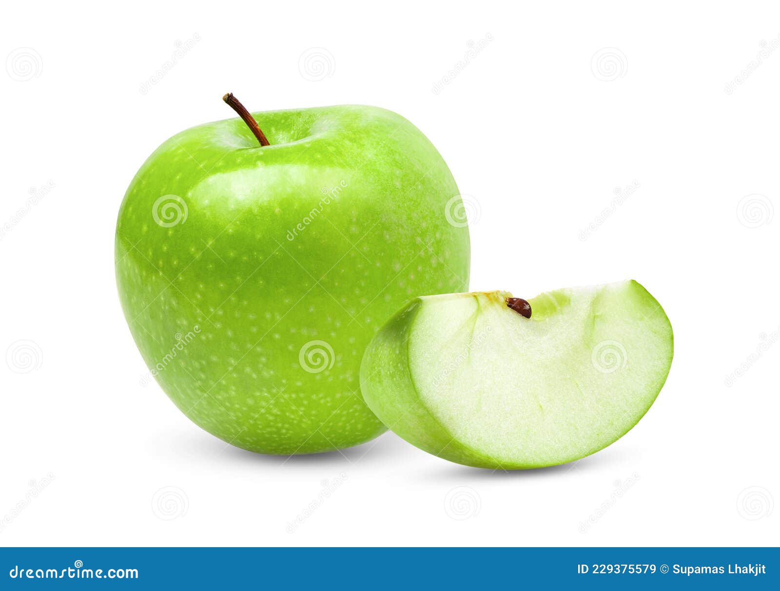Green Apple on a White Background Stock Image - Image of delicious ...