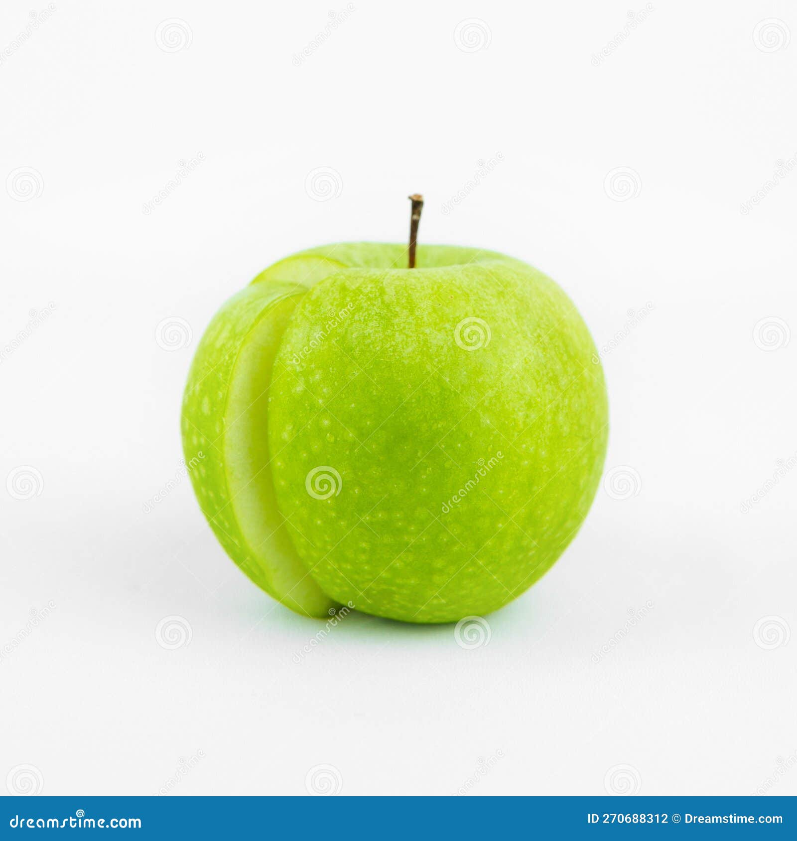Green Apple Slice on White Background Stock Photo - Image of food ...