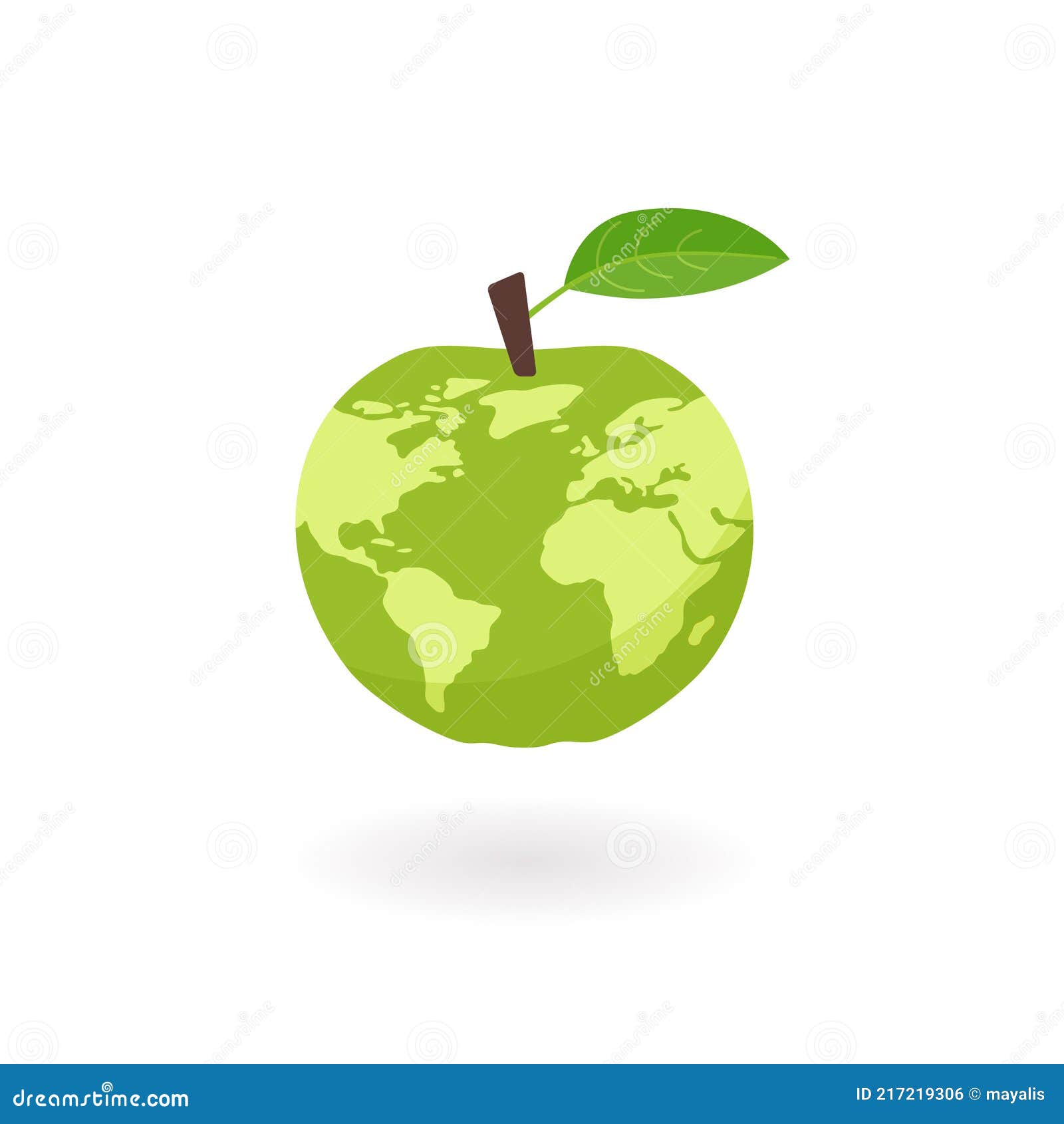 Apple World Map Vector Illustration | CartoonDealer.com #5894386