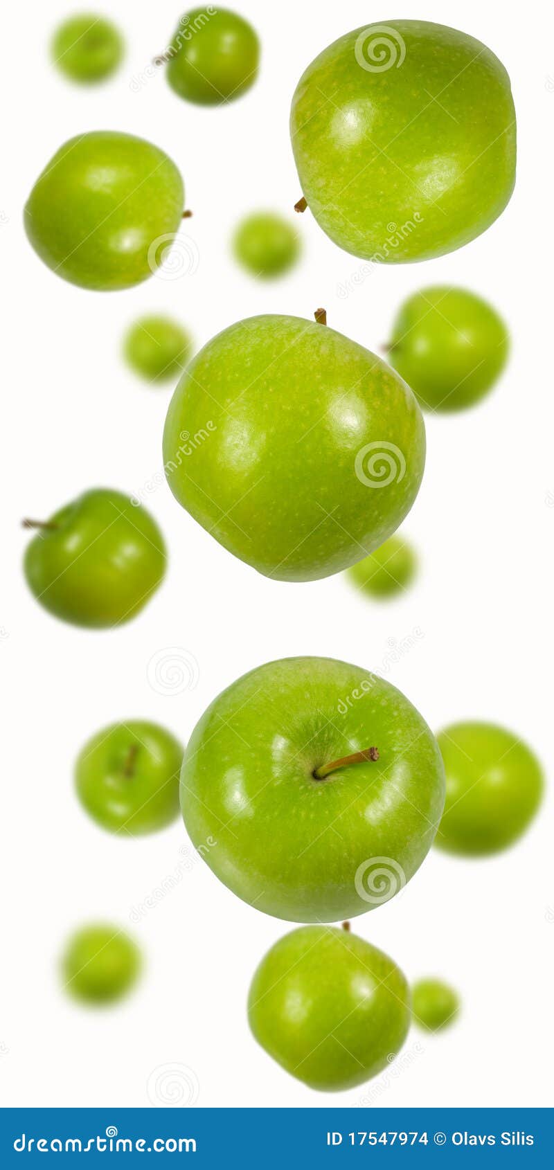 Green apples falling stock photo. Image of isolated, fresh - 17547974