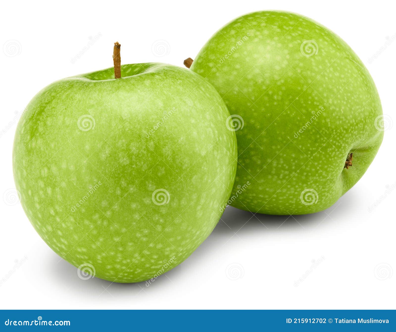 Green Apples Isolated on White Background. Clipping Path Stock Photo ...