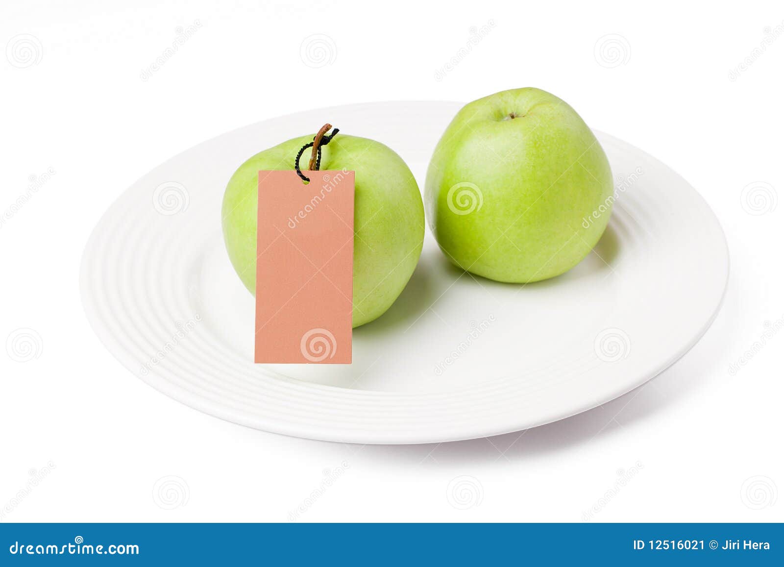 Green apples with label stock image. Image of lunch, green - 12516021