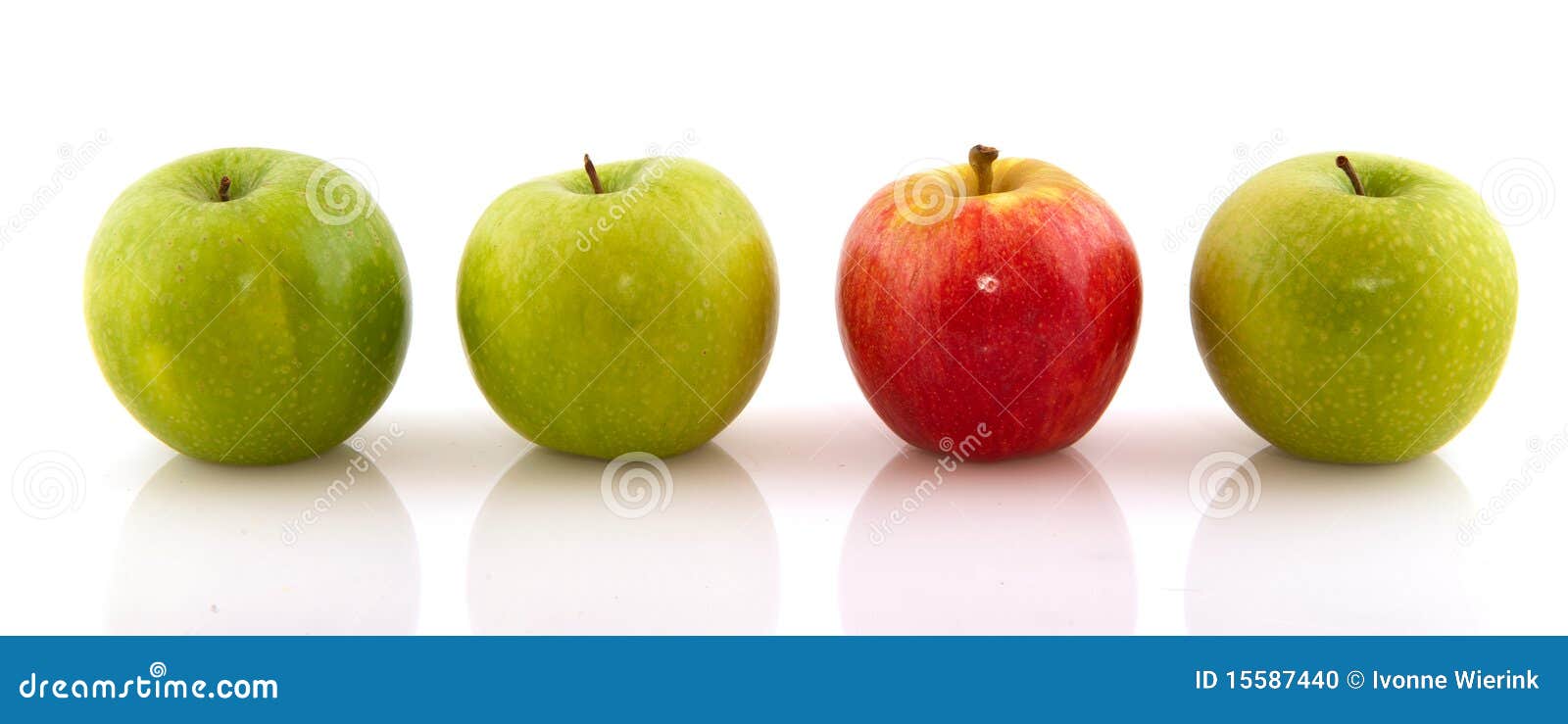 Green Apples with One Red One Stock Photo - Image of smith, juicy: 15587440