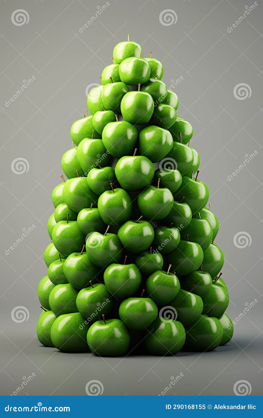 Green Apples Piled Up in a Shape of a Christmas Tree. Ai Generative ...