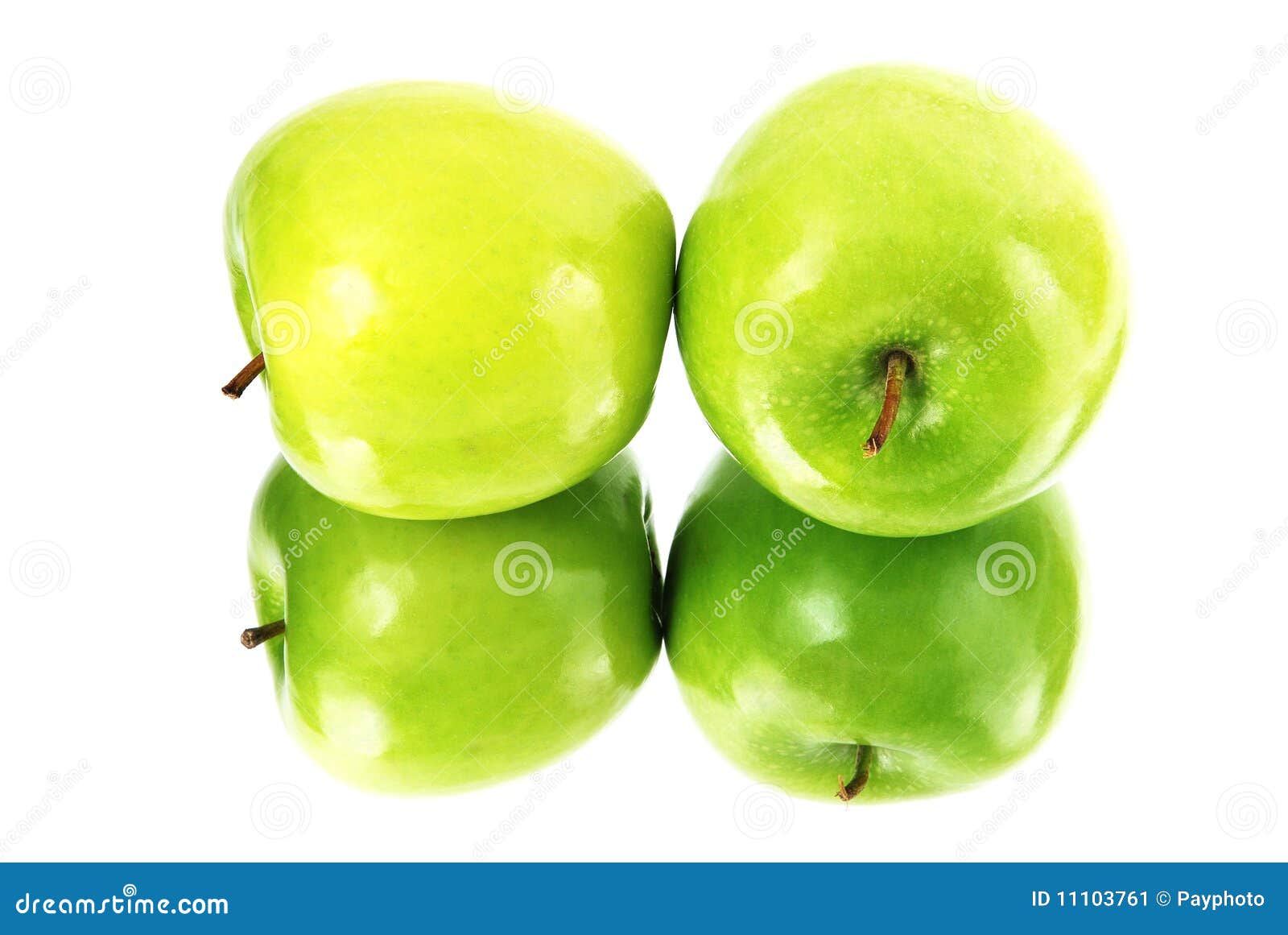 Green Apples Reflected it S Shape Stock Image - Image of white, juice ...