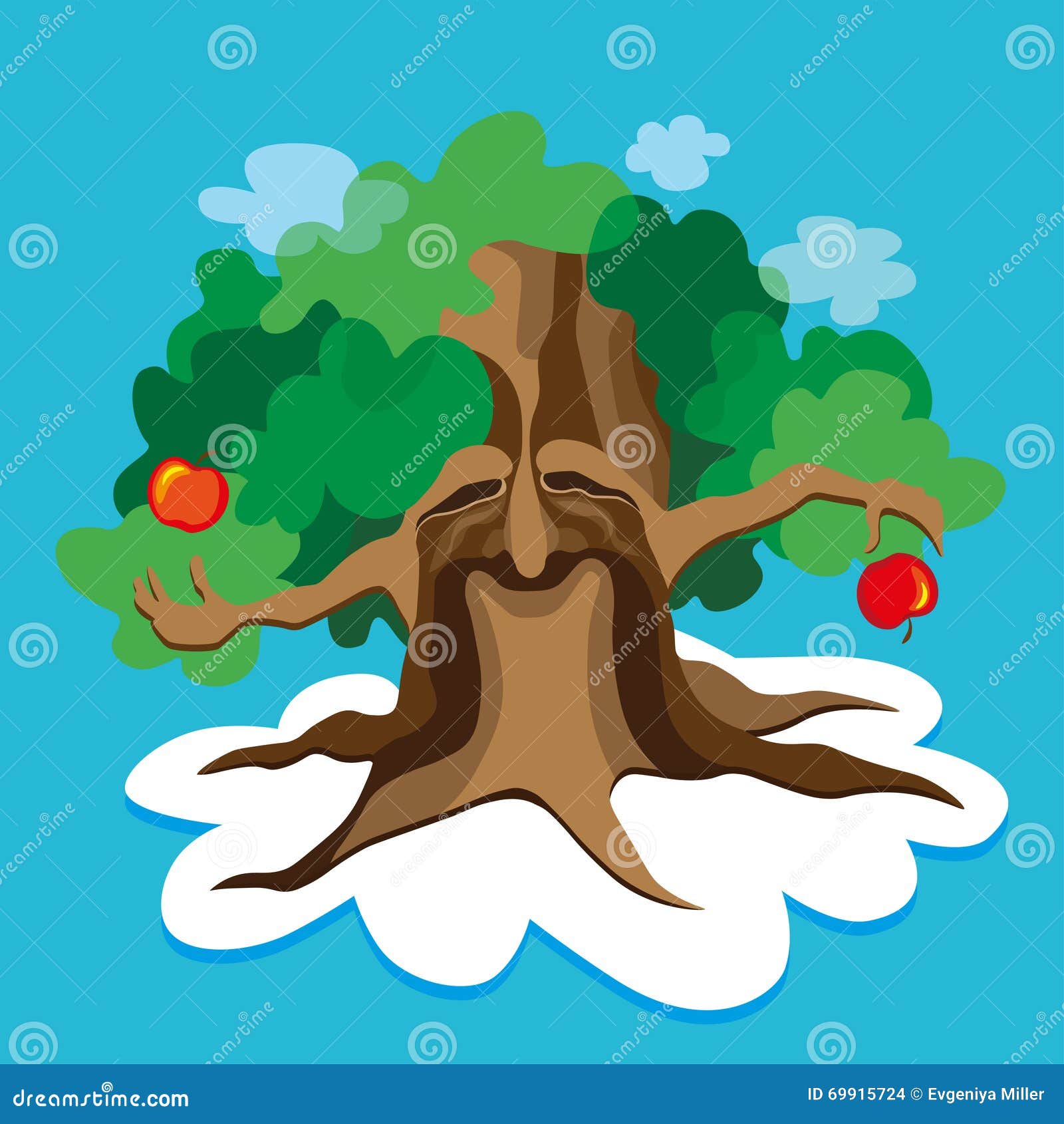 Green appletree stock illustration. Illustration of nature - 69915724