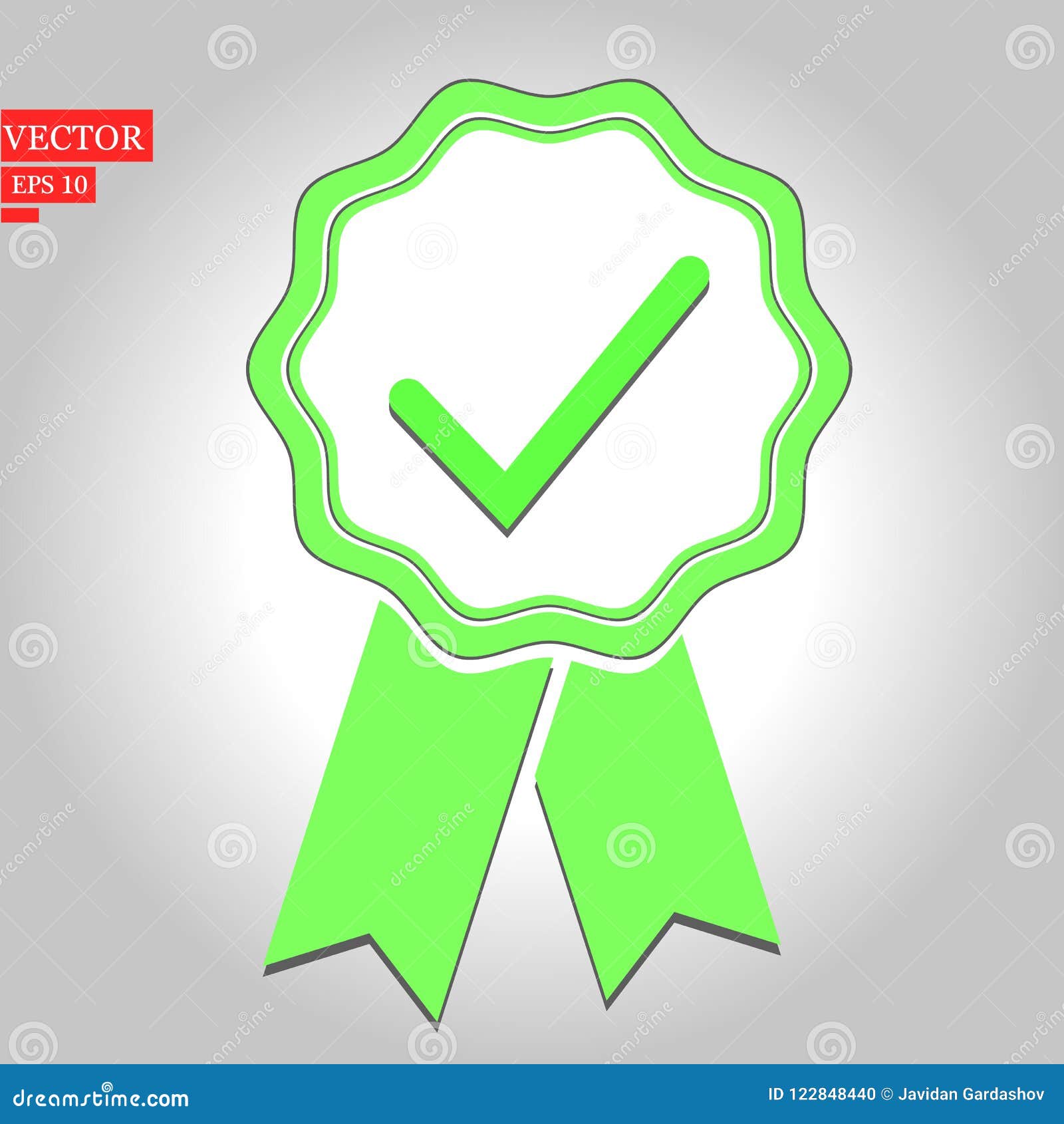 Green Approval Certificate Illustration on White Background Stock ...