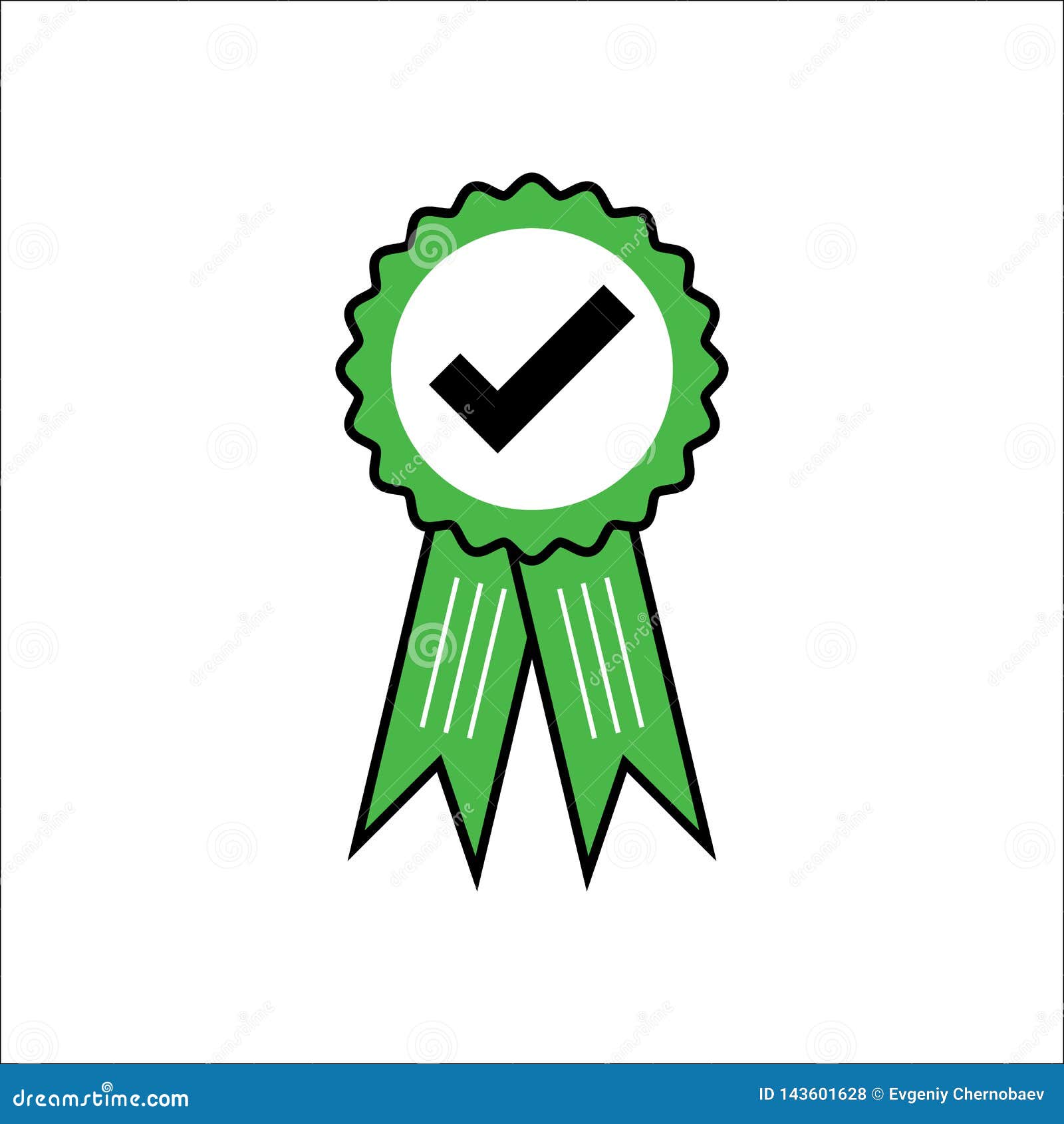 Green Approved Medal. Check or Good Quality Badge Green Color Vector ...