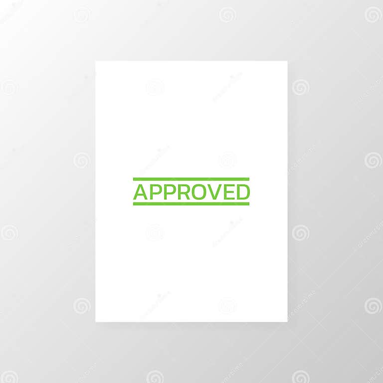 Green Approved Stamp on Paper Sheet, Vector. Stock Vector ...